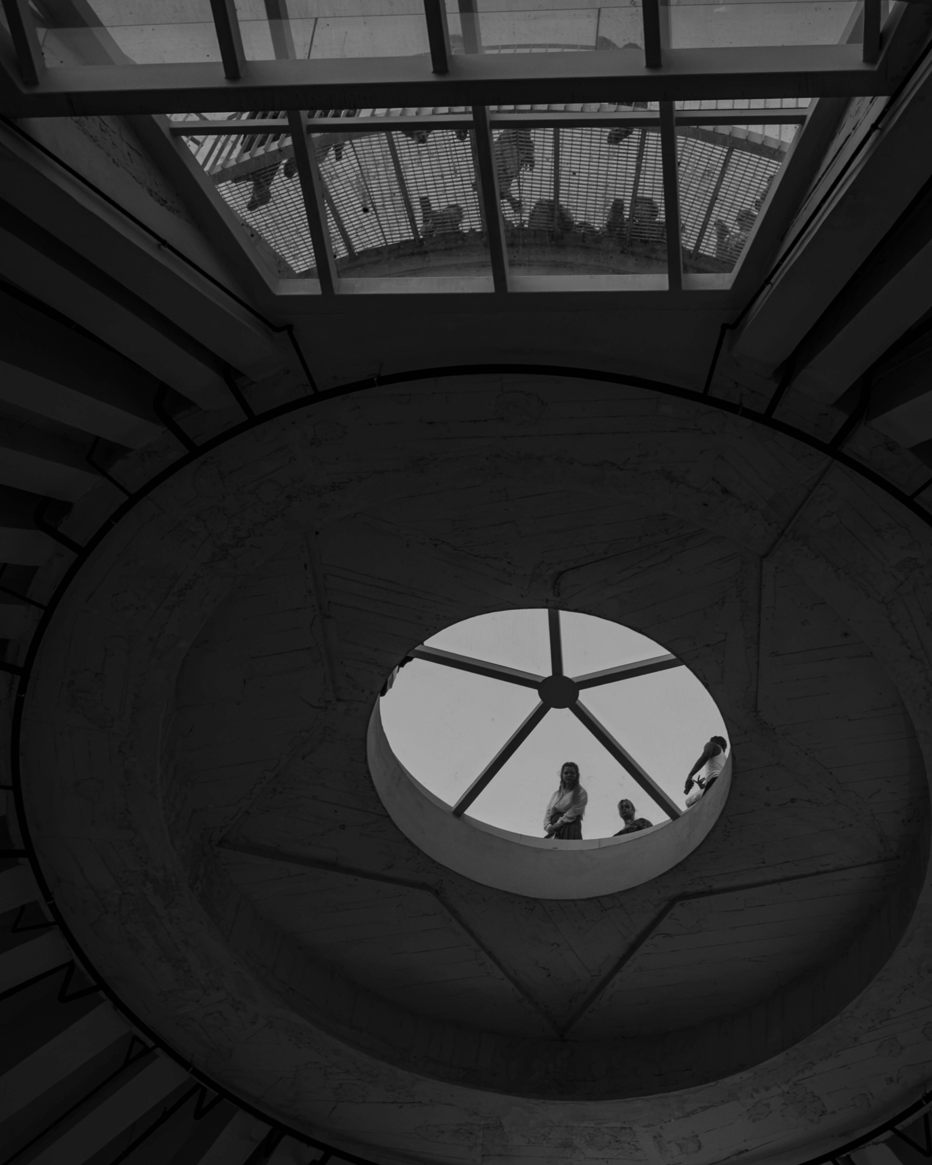 Circular Atrium: People at the Panorama Window