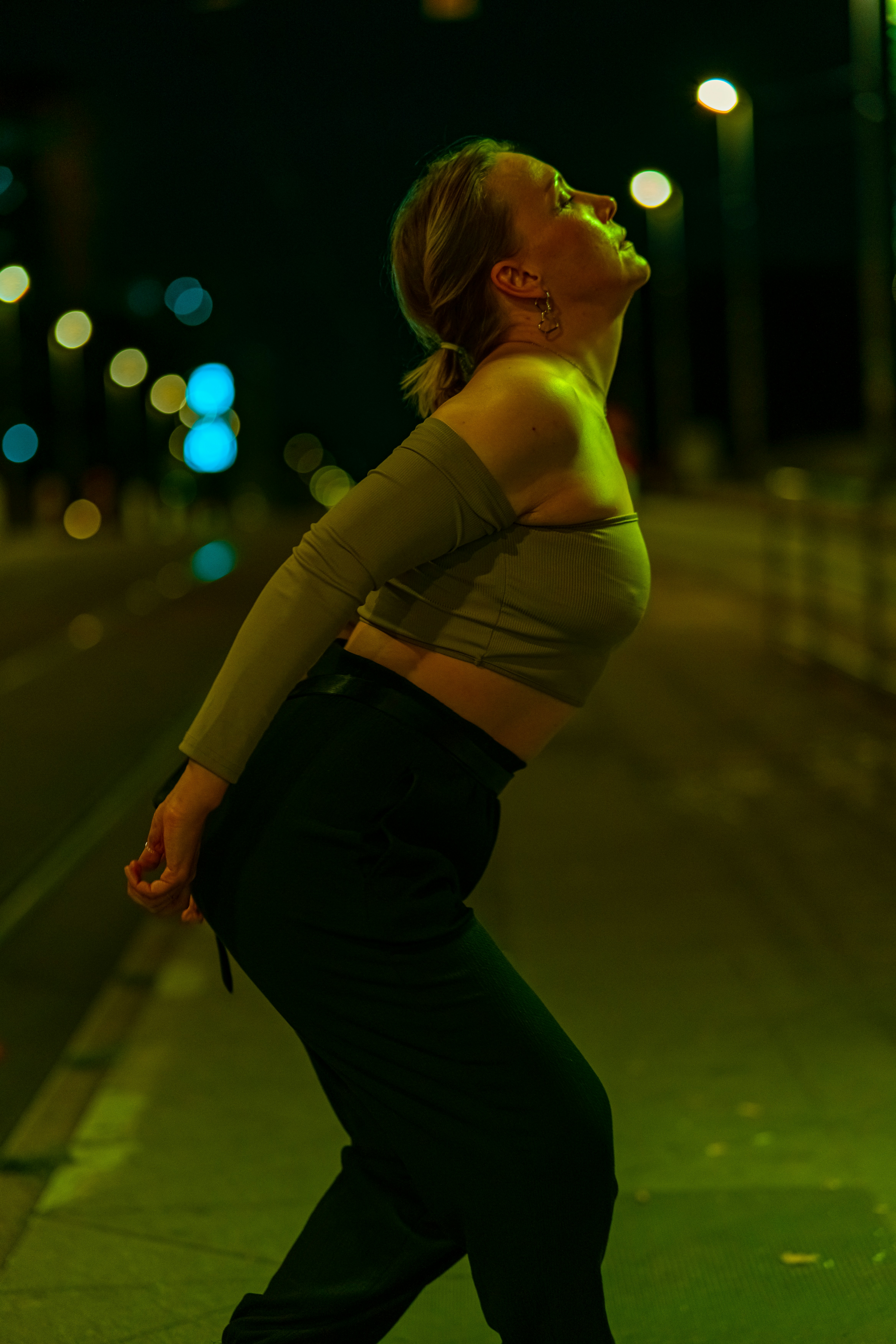 Night Street Stretch: A Midnight Pose