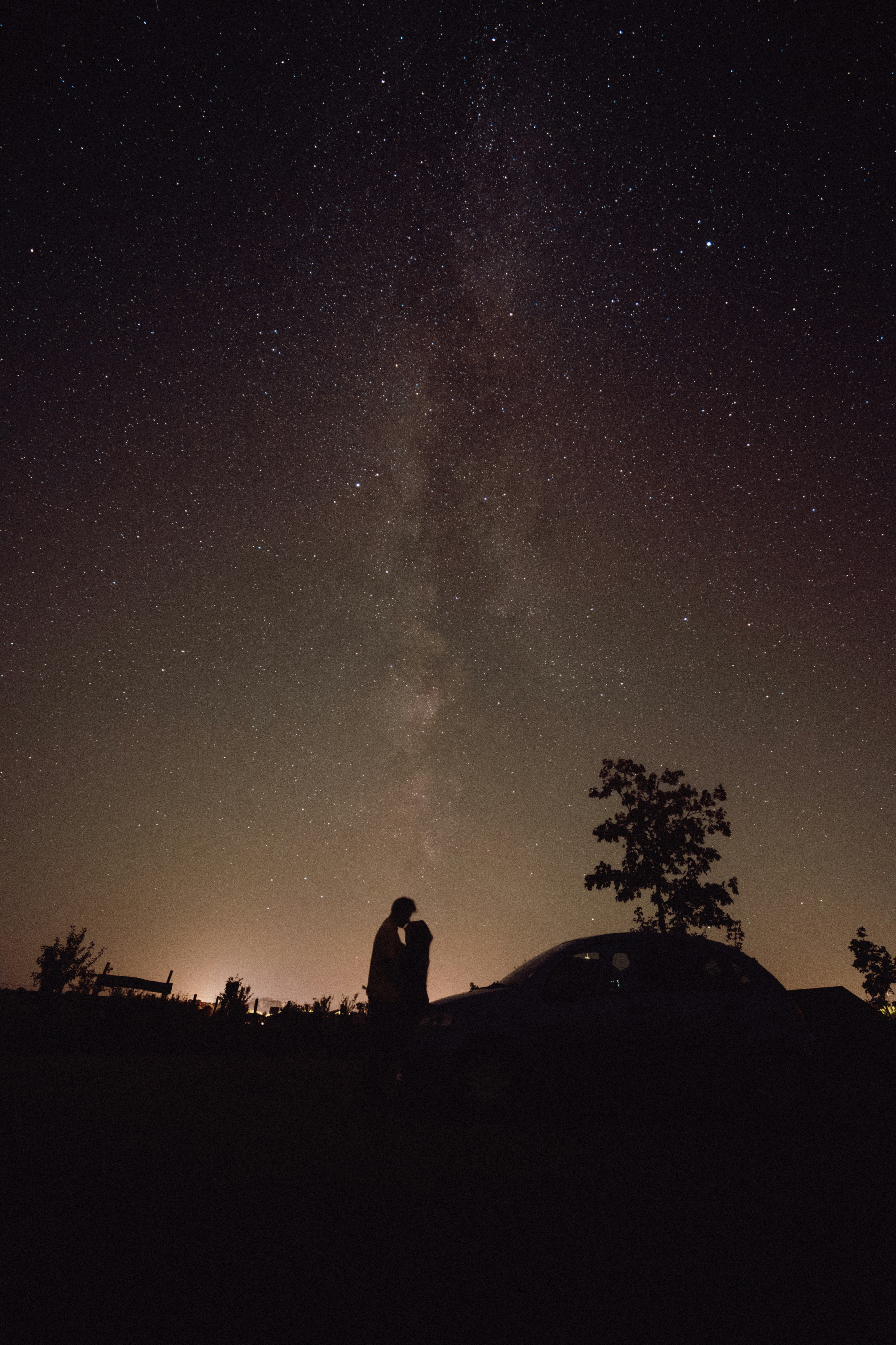 Milky Way Silhouette: Lovers under a Star-Pilled Night