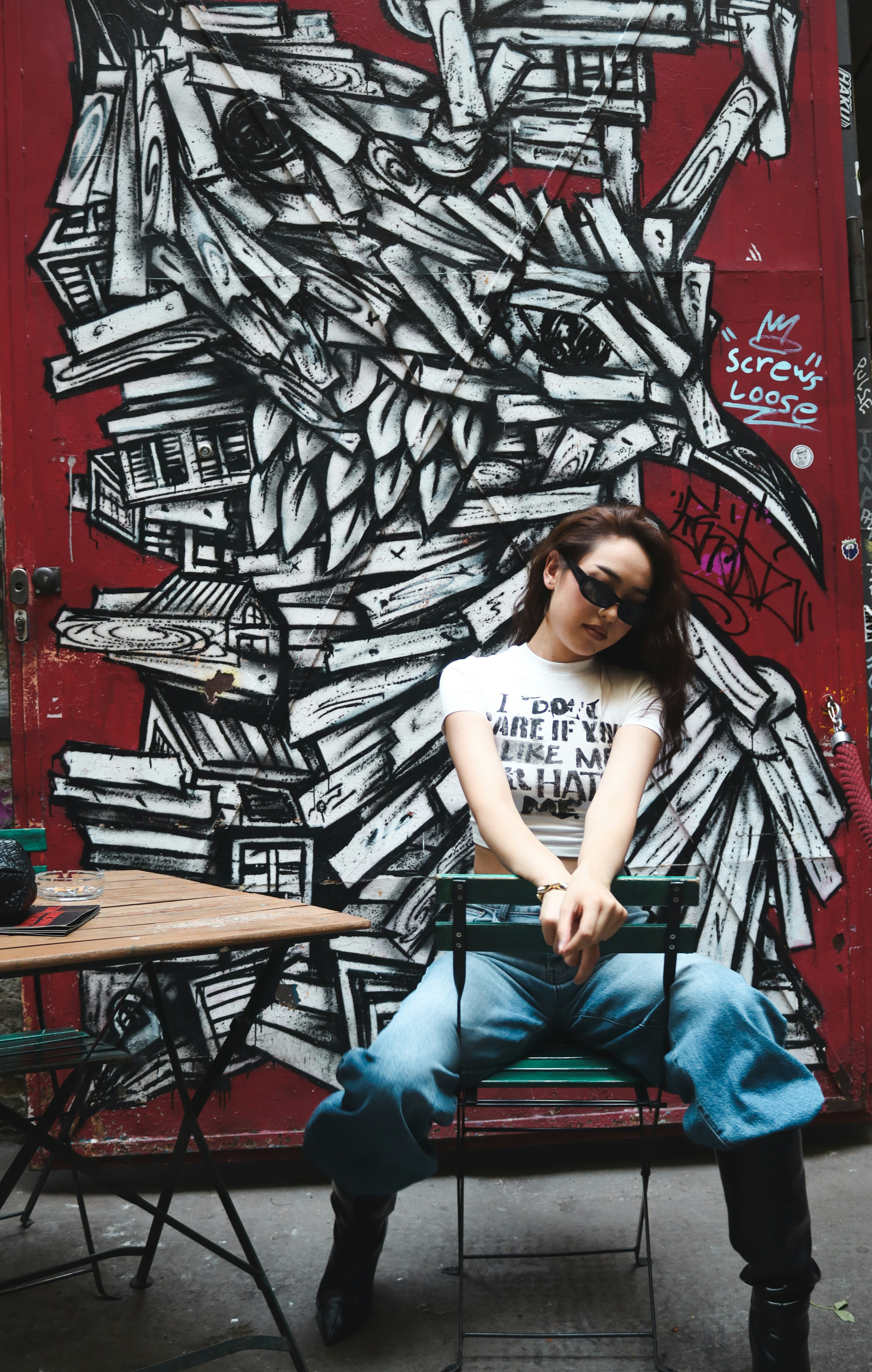 Urban Portrait in Front of a Graffiti Torrent