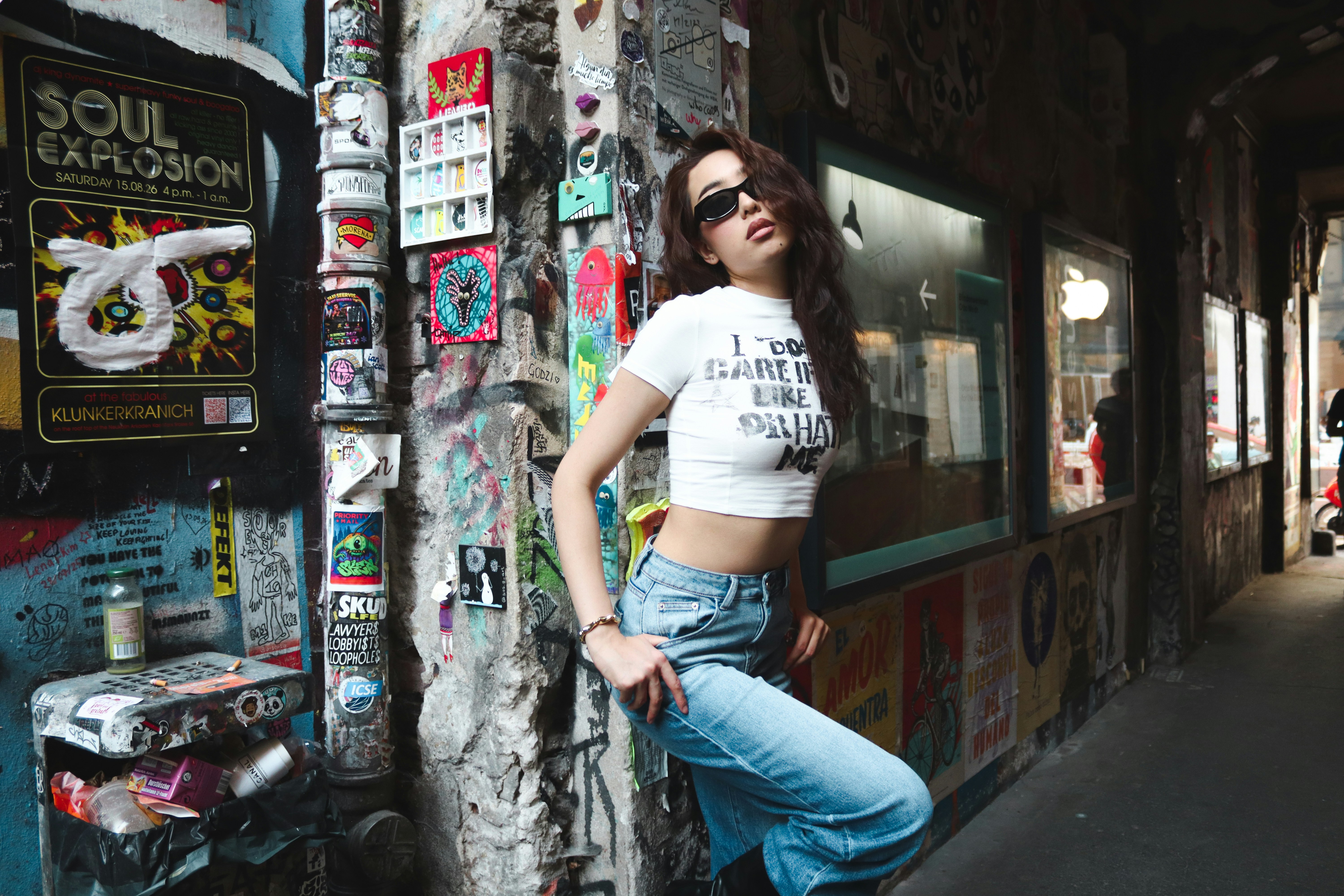 Urban Rebel: Street Portrait by the Neon Alley