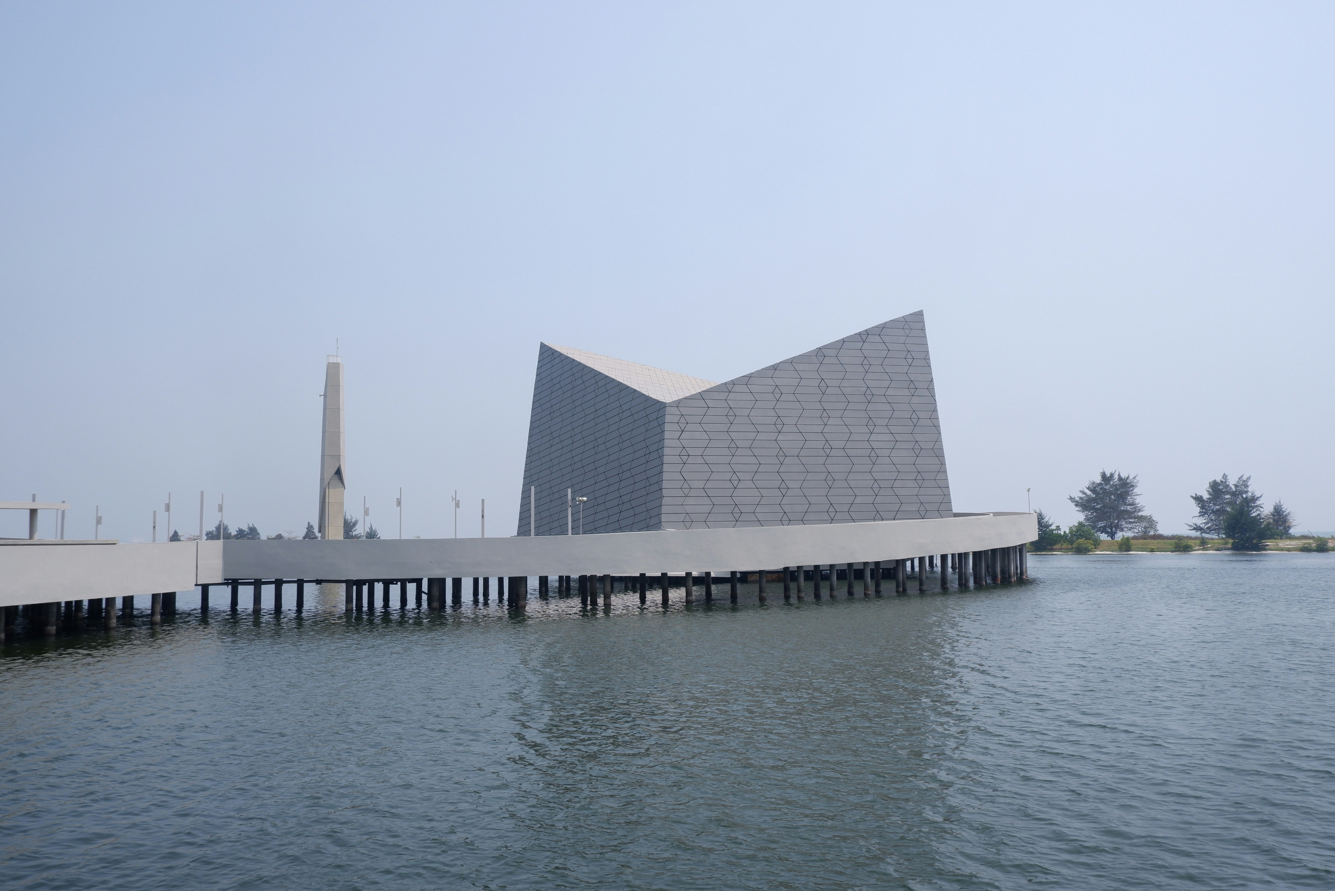 Angular Pavilion at Water’s Edge