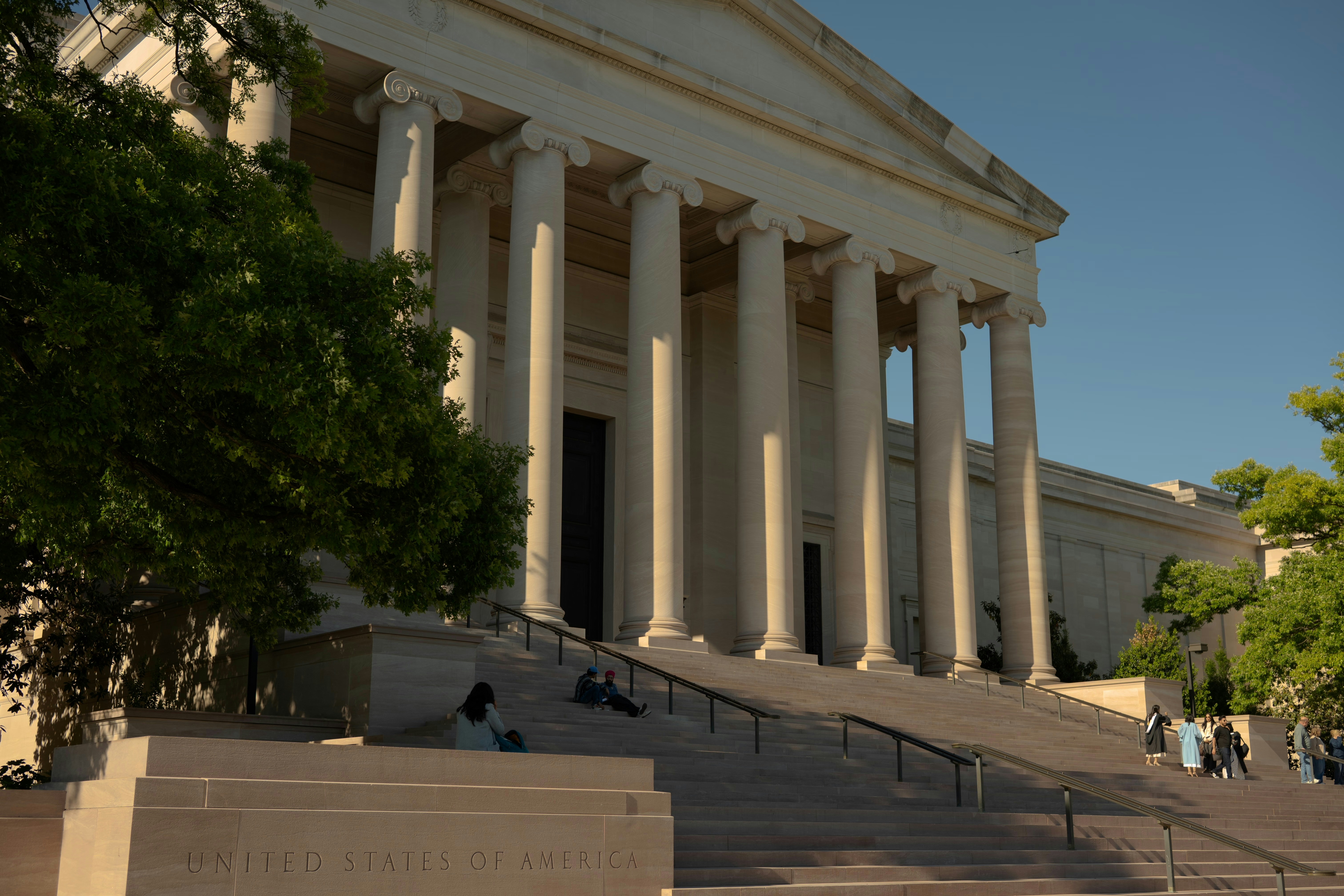 Steps to the Temple of Justice: Columns and Morning Light