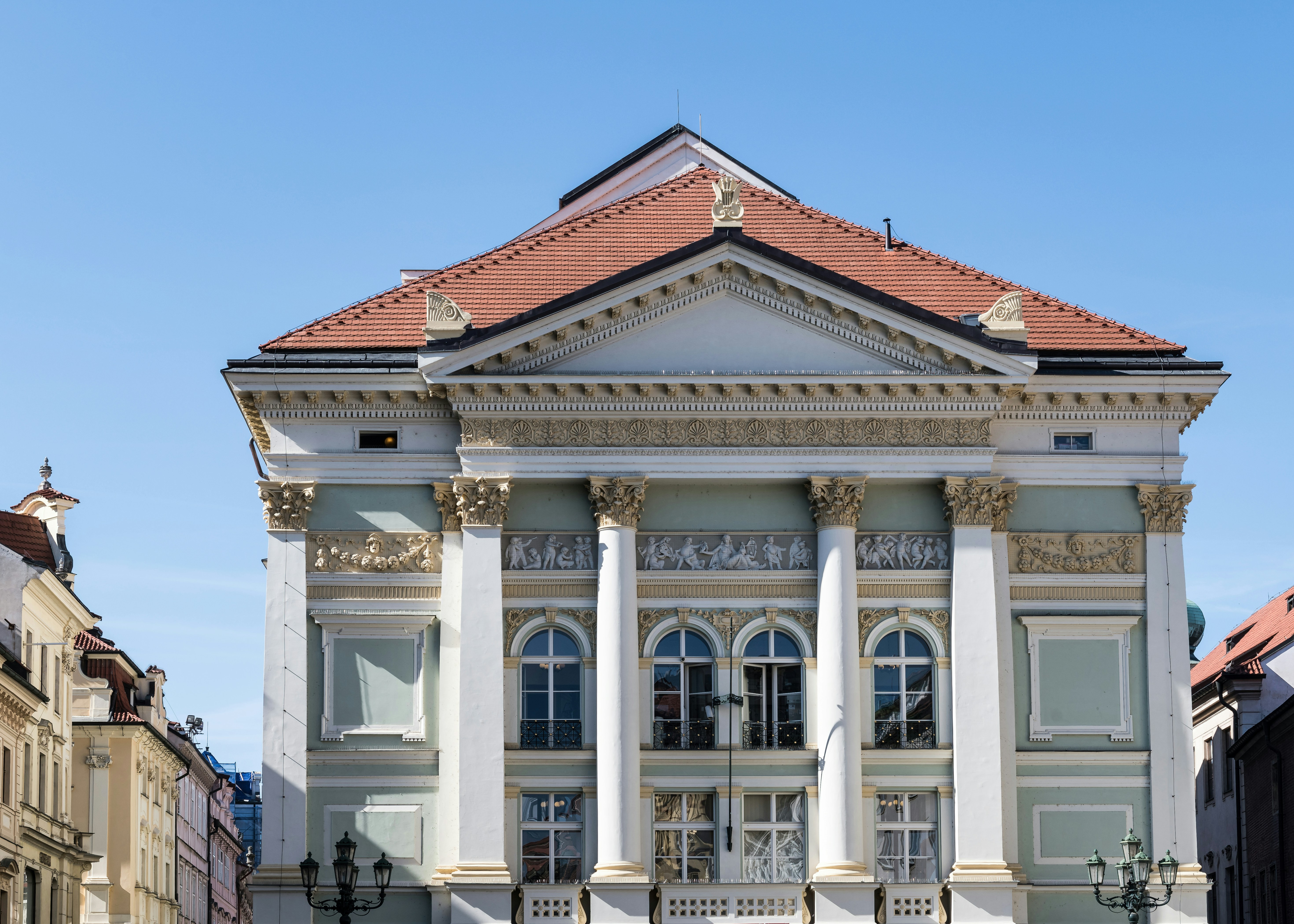 Neoclassical Facade in Morning Light