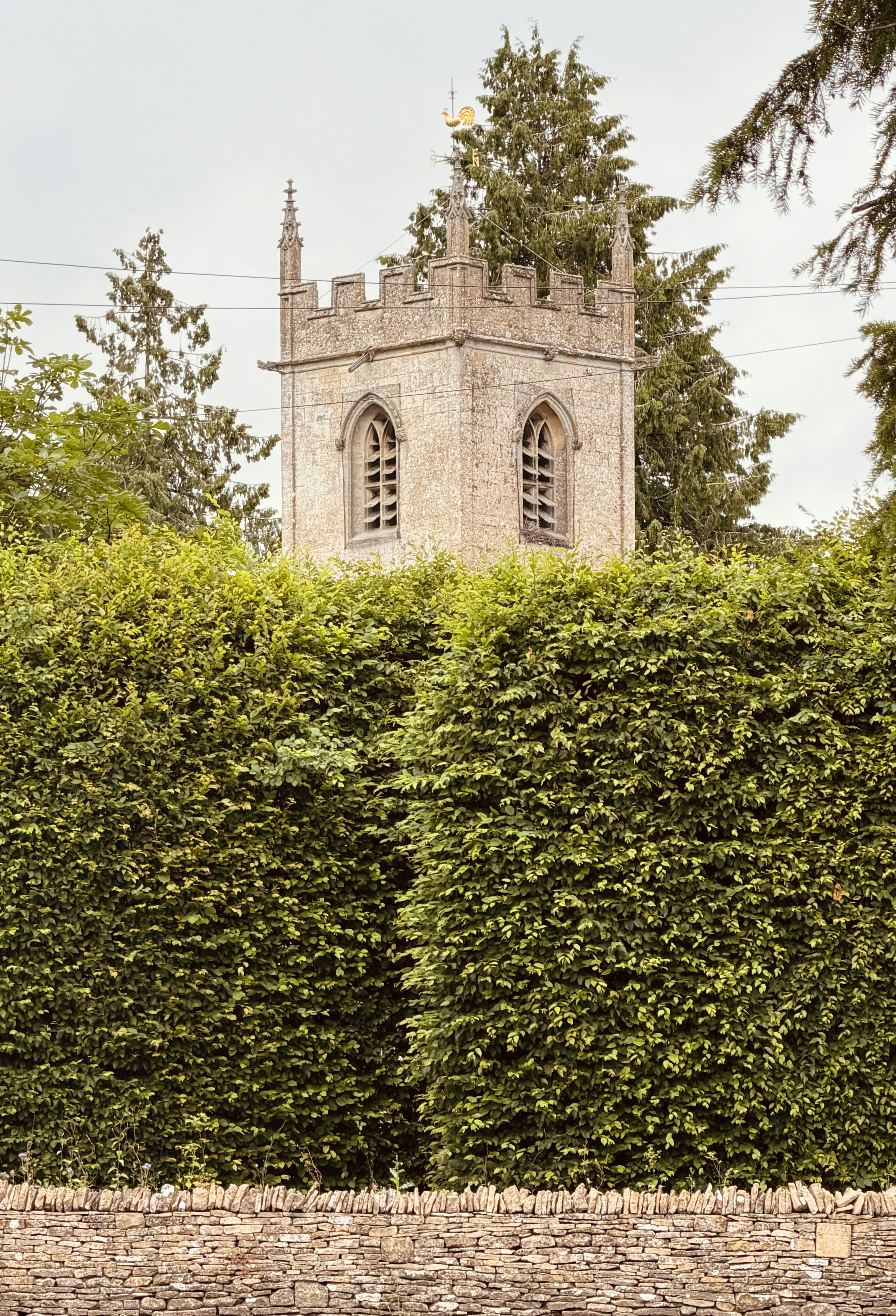 Hidden Bell Tower Peeking Over the Hedge