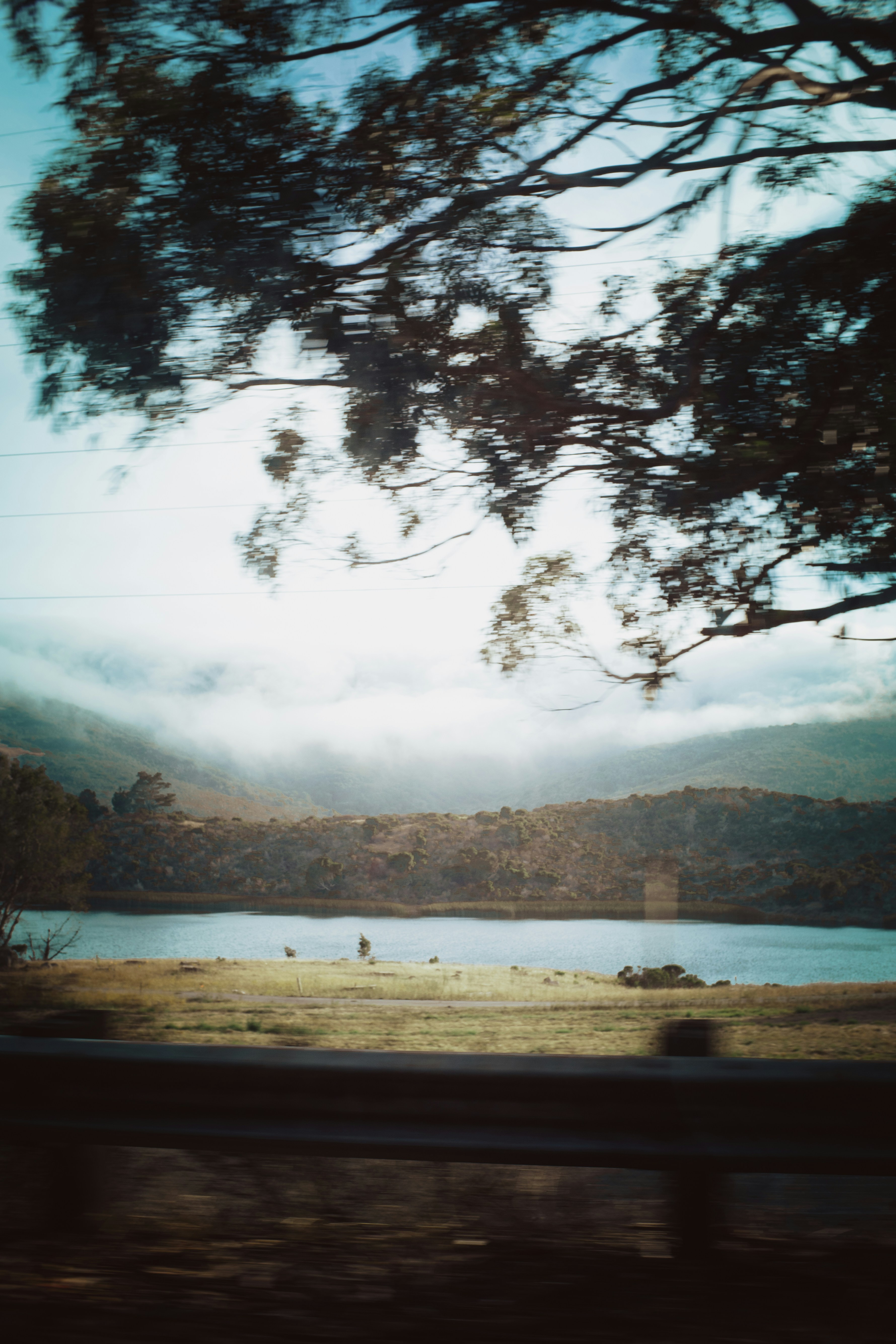 Riverbend through a Blurred Window