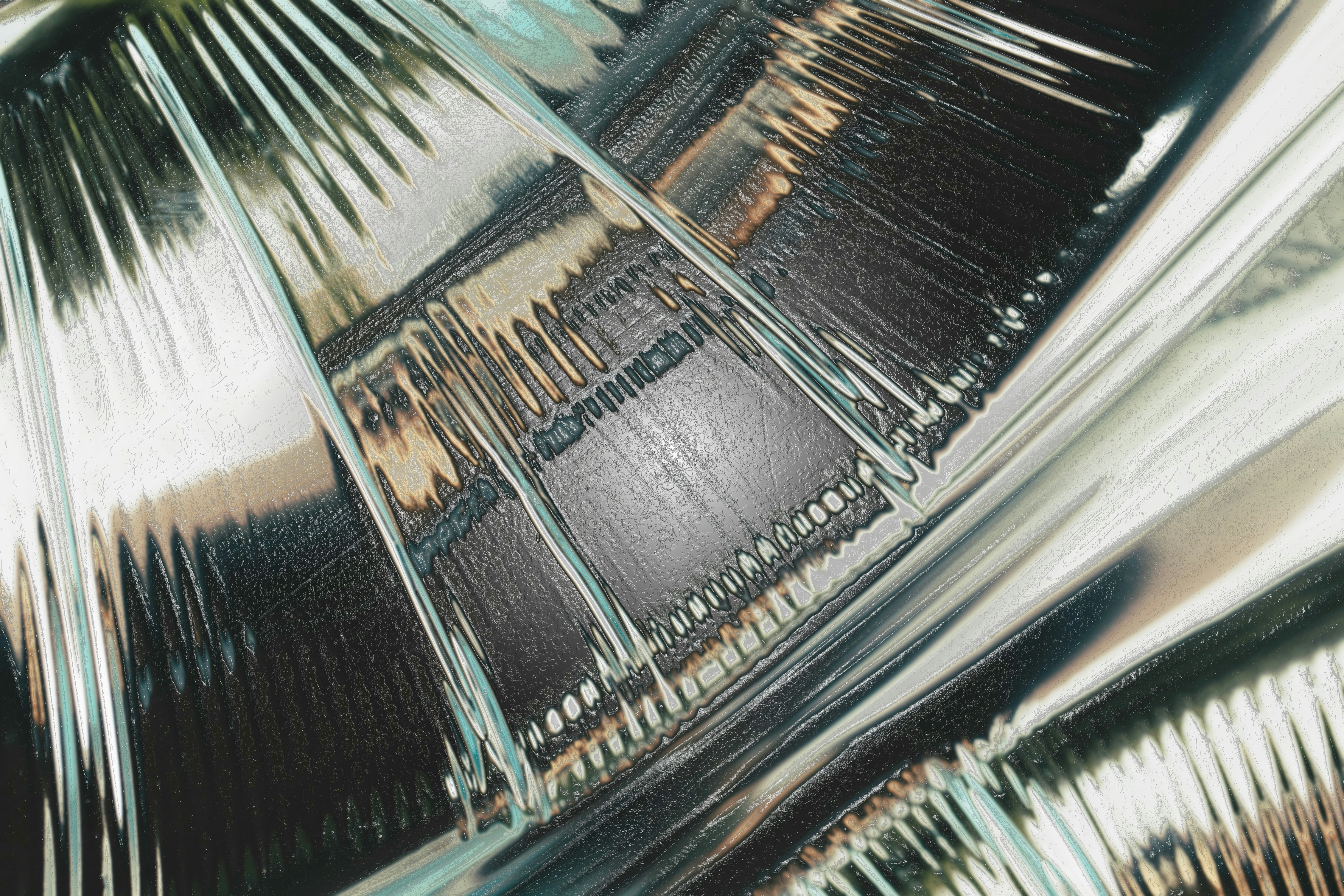 Prismatic Reflections: A Close-Up of Chrome Texture and Light