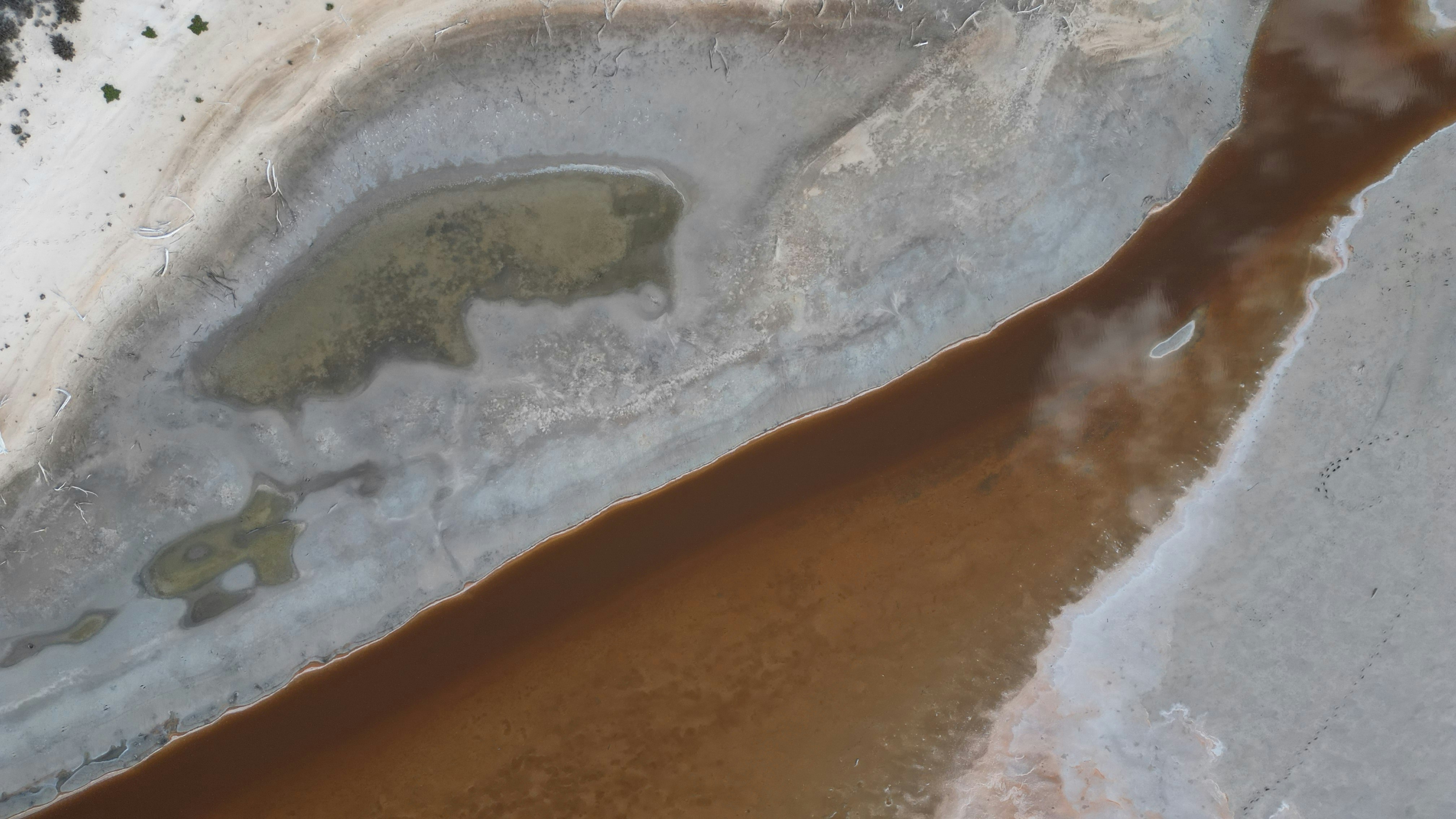 Muted Canyon River of Sediment and Salt