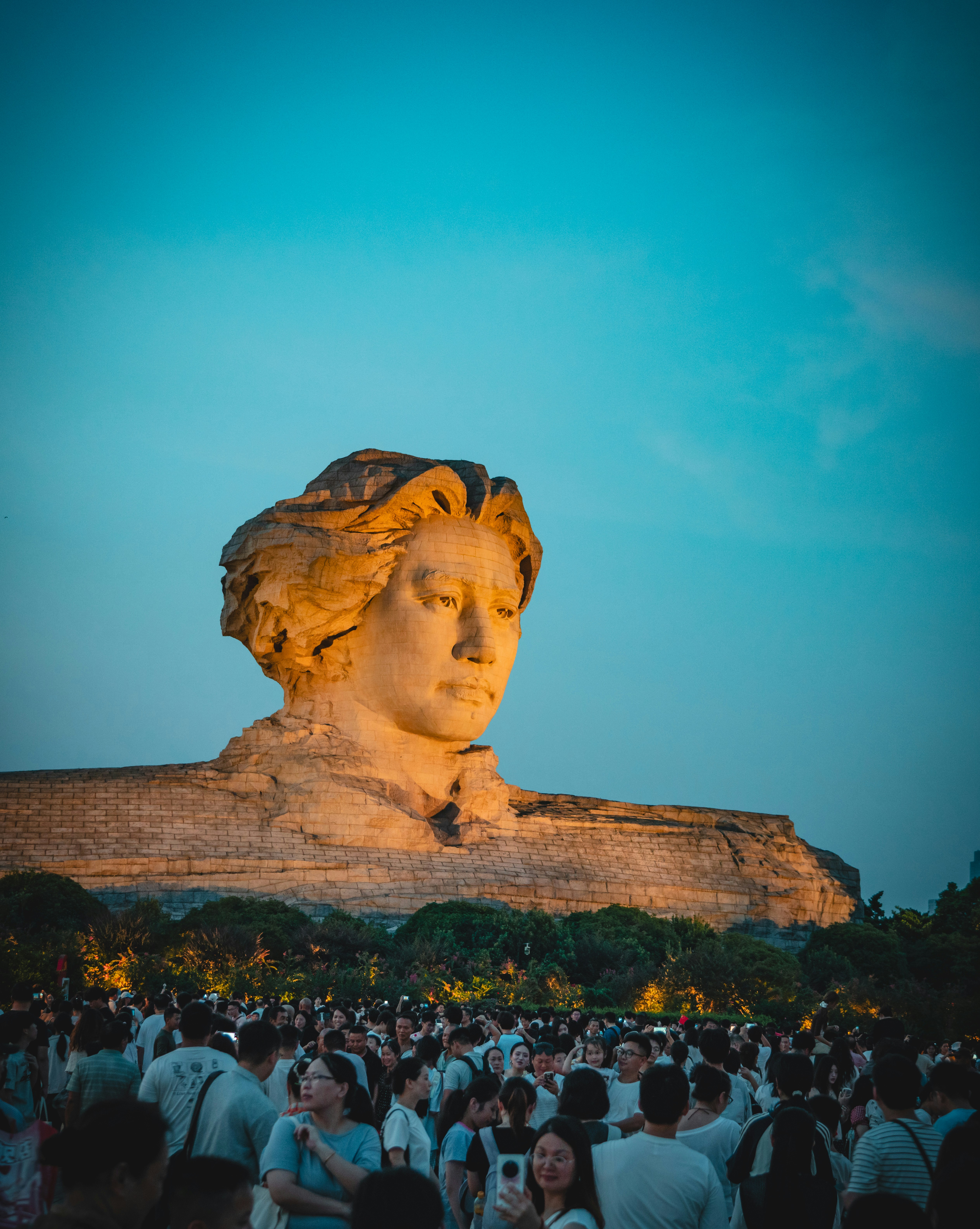 Whispers of Granite: The Bust Beneath the Sky