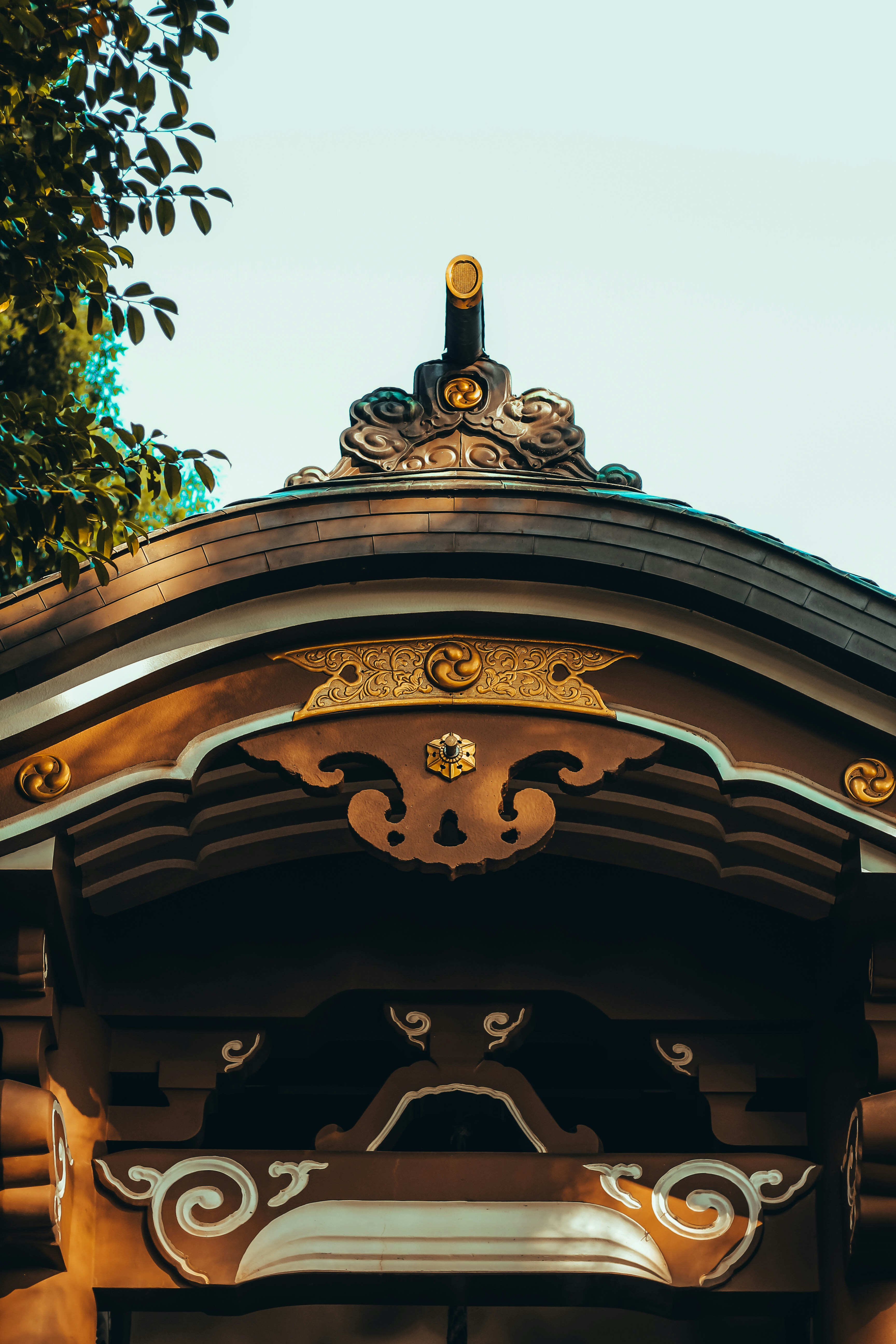Ornate Roofridge: Carved Details Crown a Traditional Facade