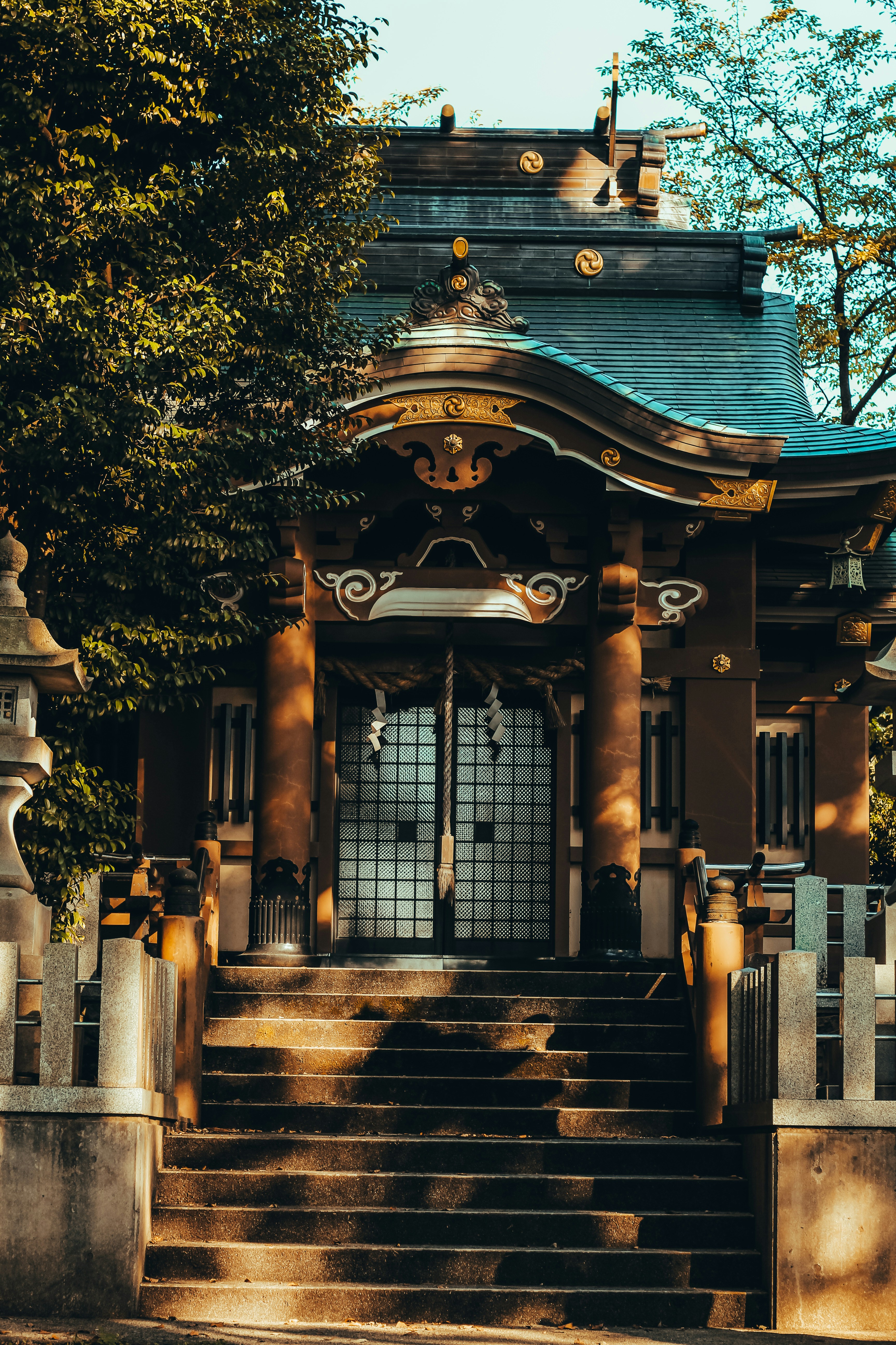 Temple Steps in Golden Hour Silence