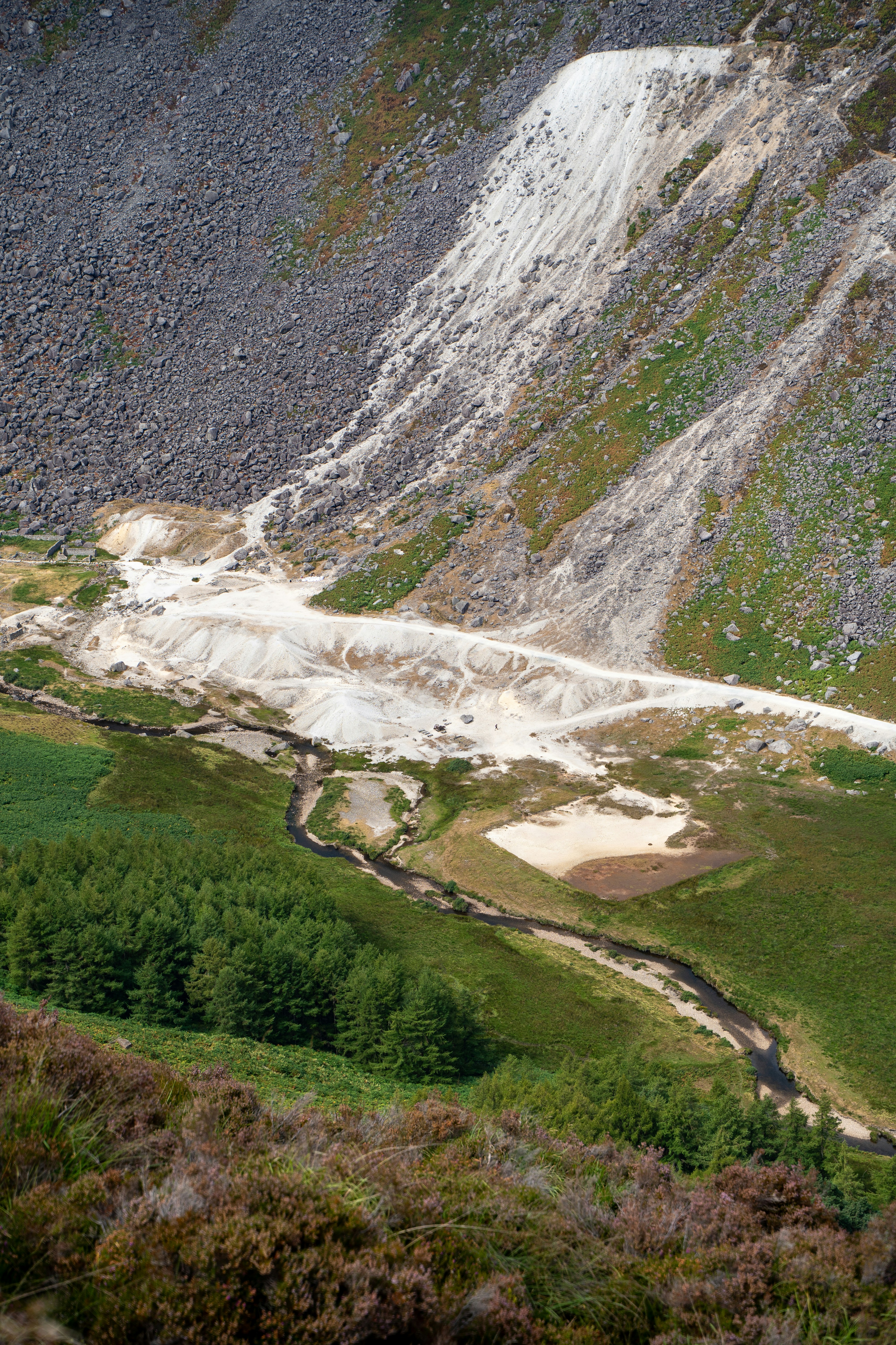 Carved Valley Gradient: A Winding Stream Through Geologic Terraces