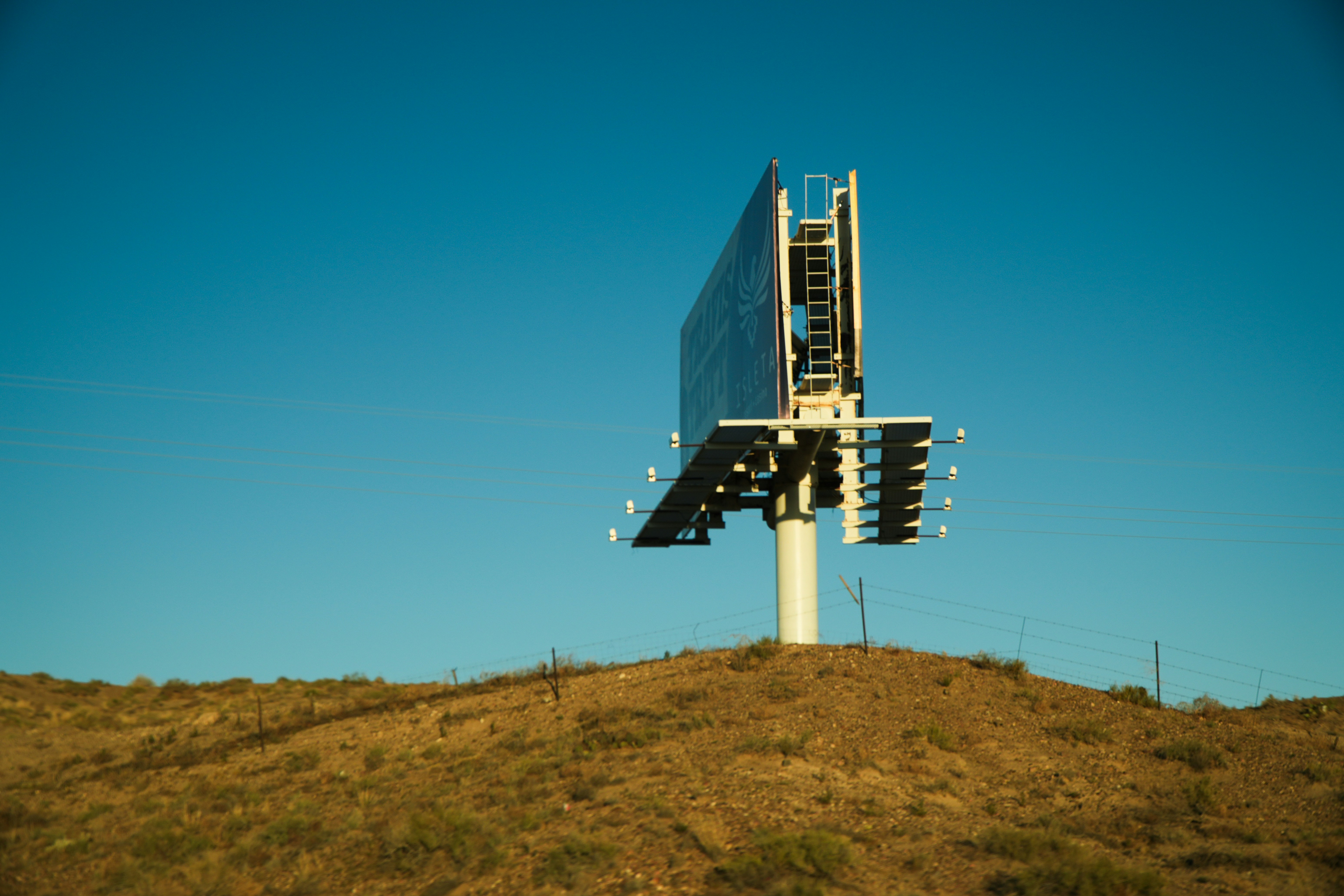 Desert Billboard Reaching Toward the Blue Sky