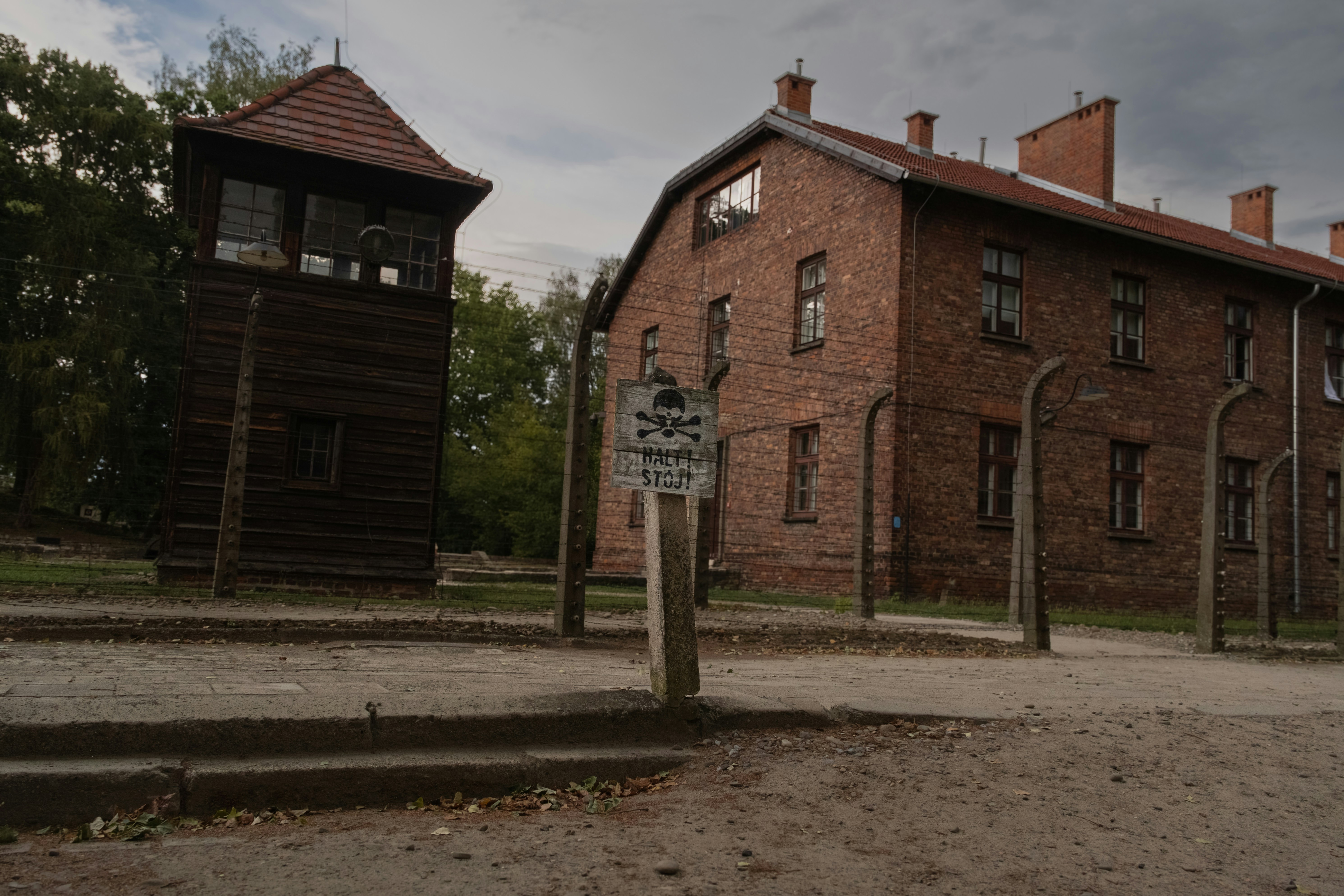 Ruined Border Watchtower and Brick Barracks at Dusk
