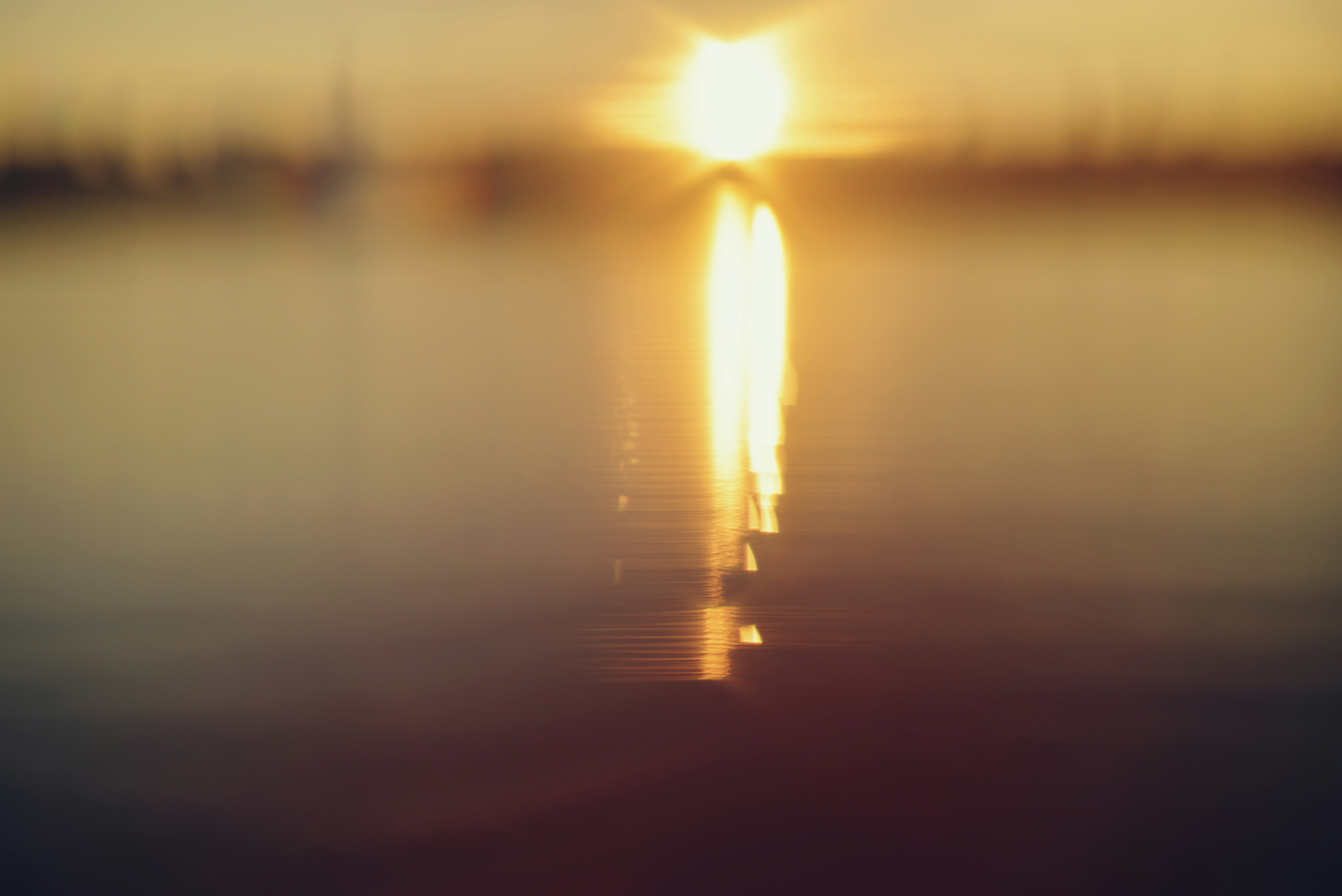 Blurry Sunset Mirror: A Quiet Marina at Dusk