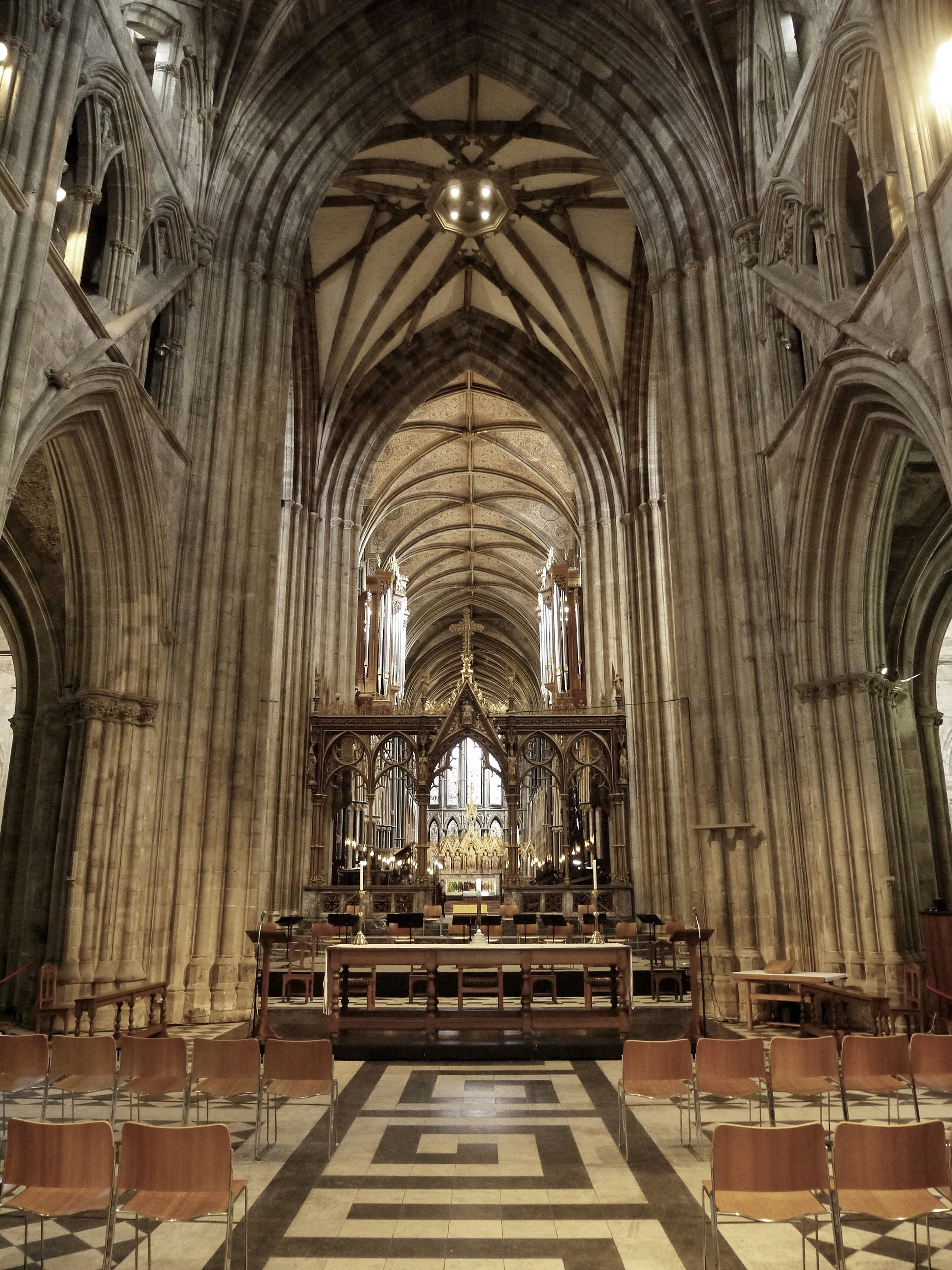 Gothic Cathedral Nave: Geometry of Stone and Light