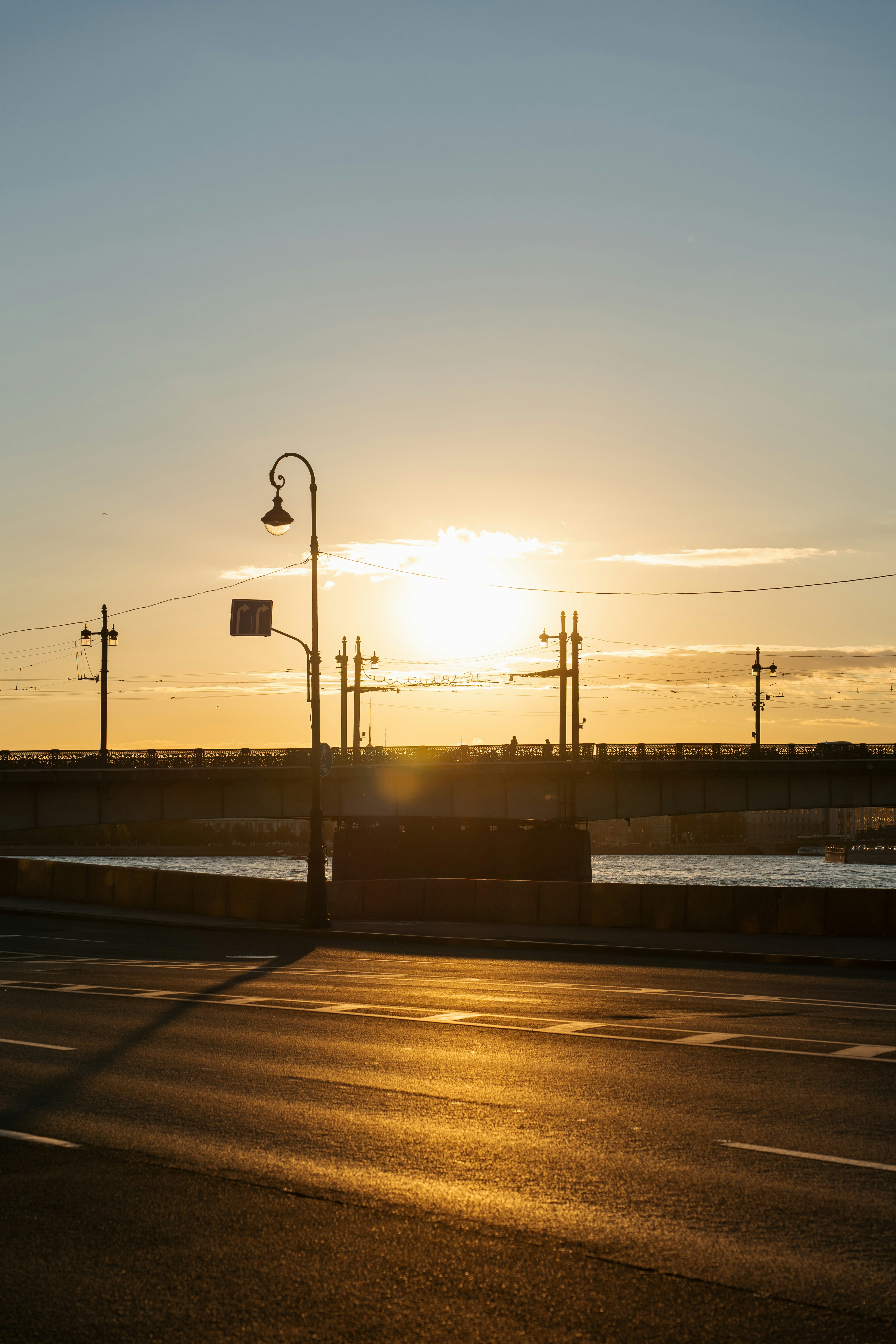 Golden Hour Over the River Promenade
