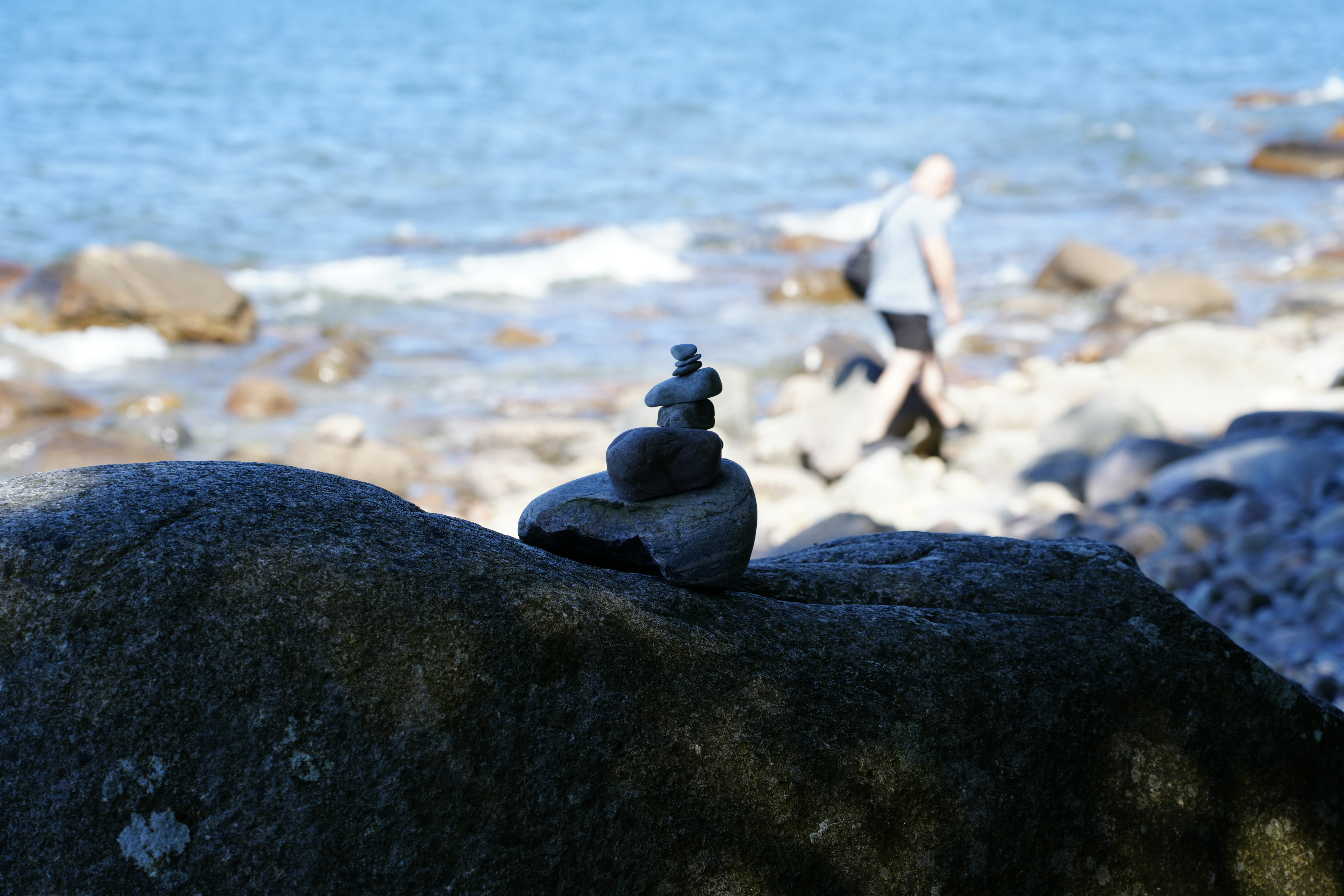 Stone Balance on a Quiet Shore