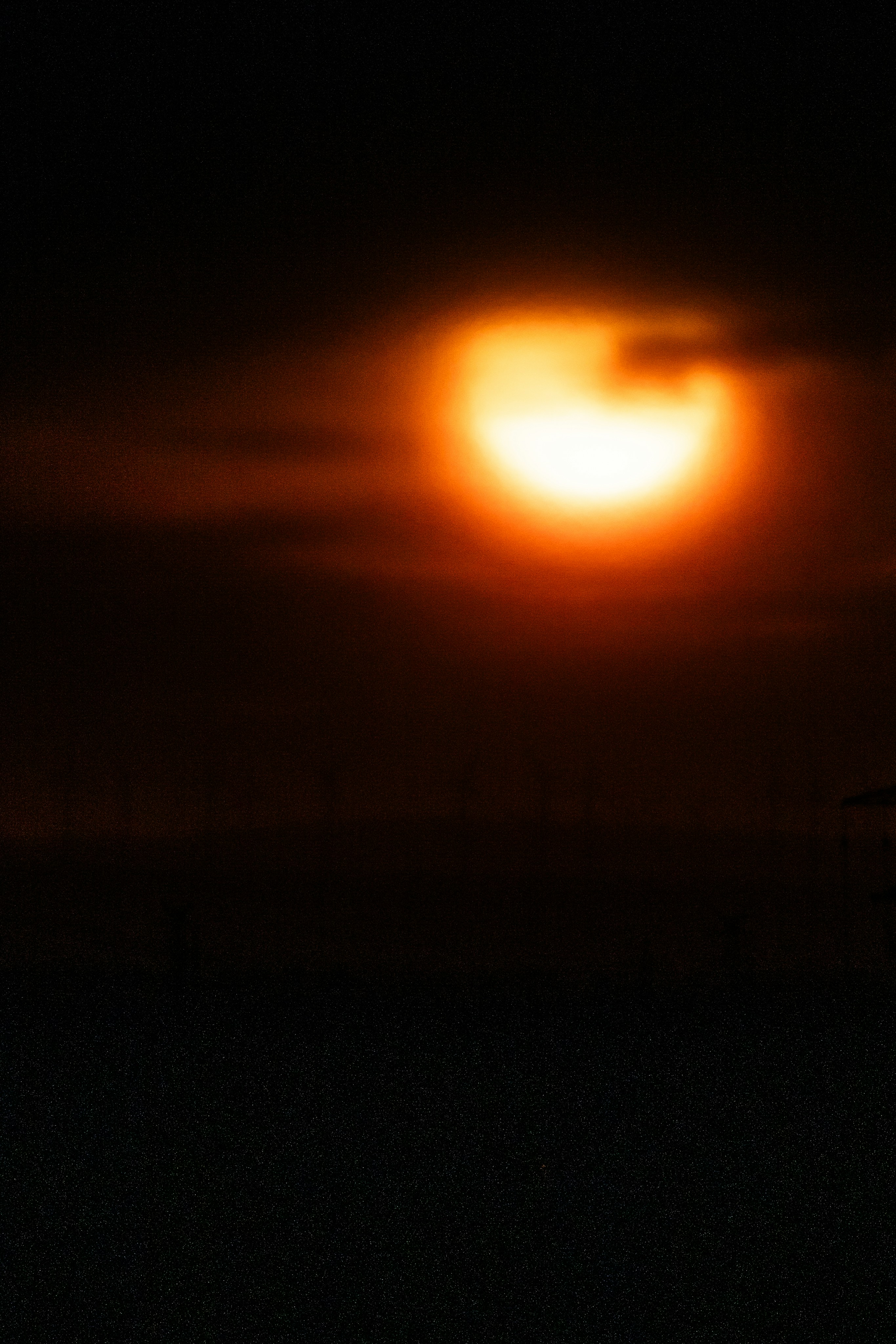 Blazing Moon Over a Quiet Horizon