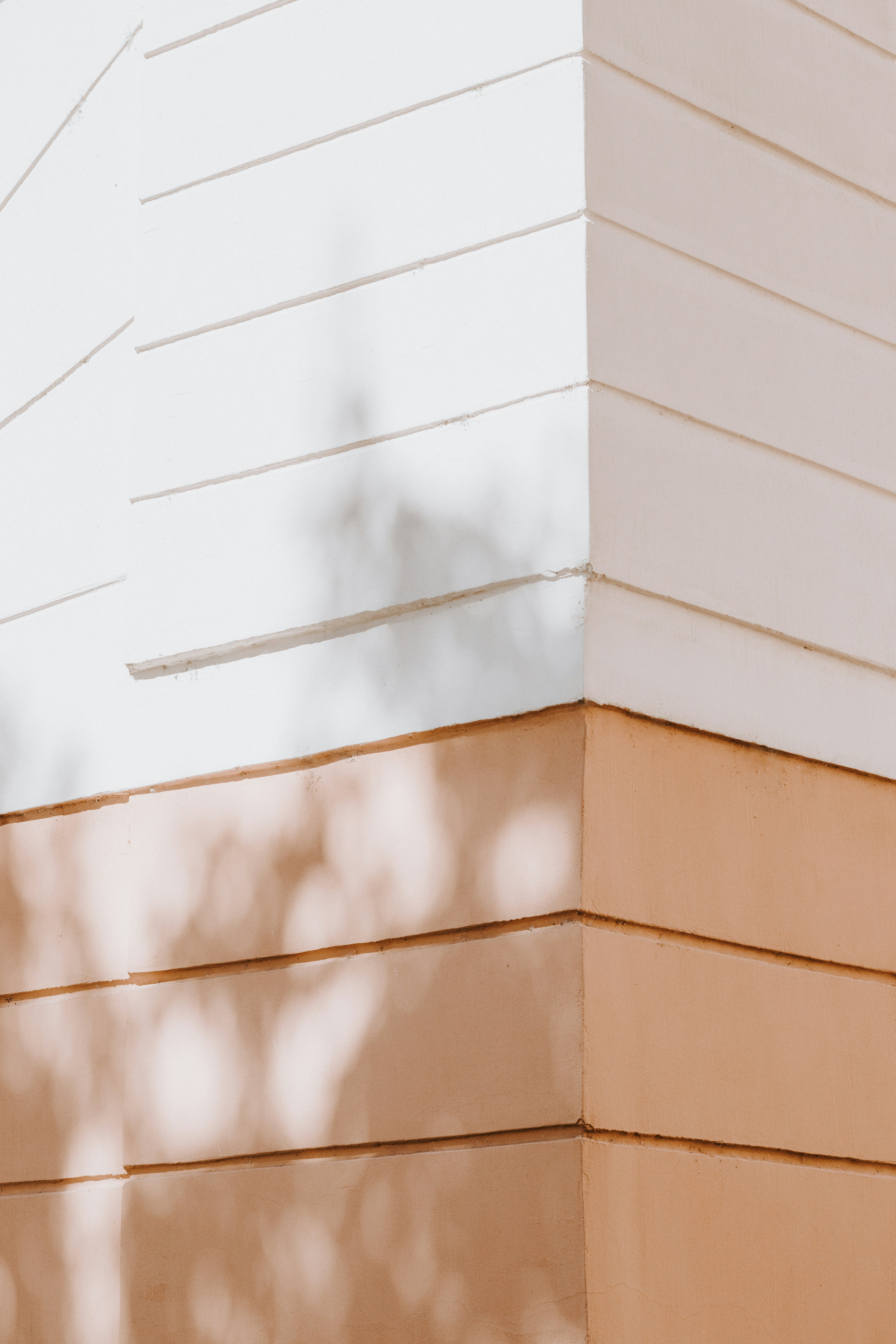 Corner Contrast: Sunlit Facade Revealing Painted Stripes