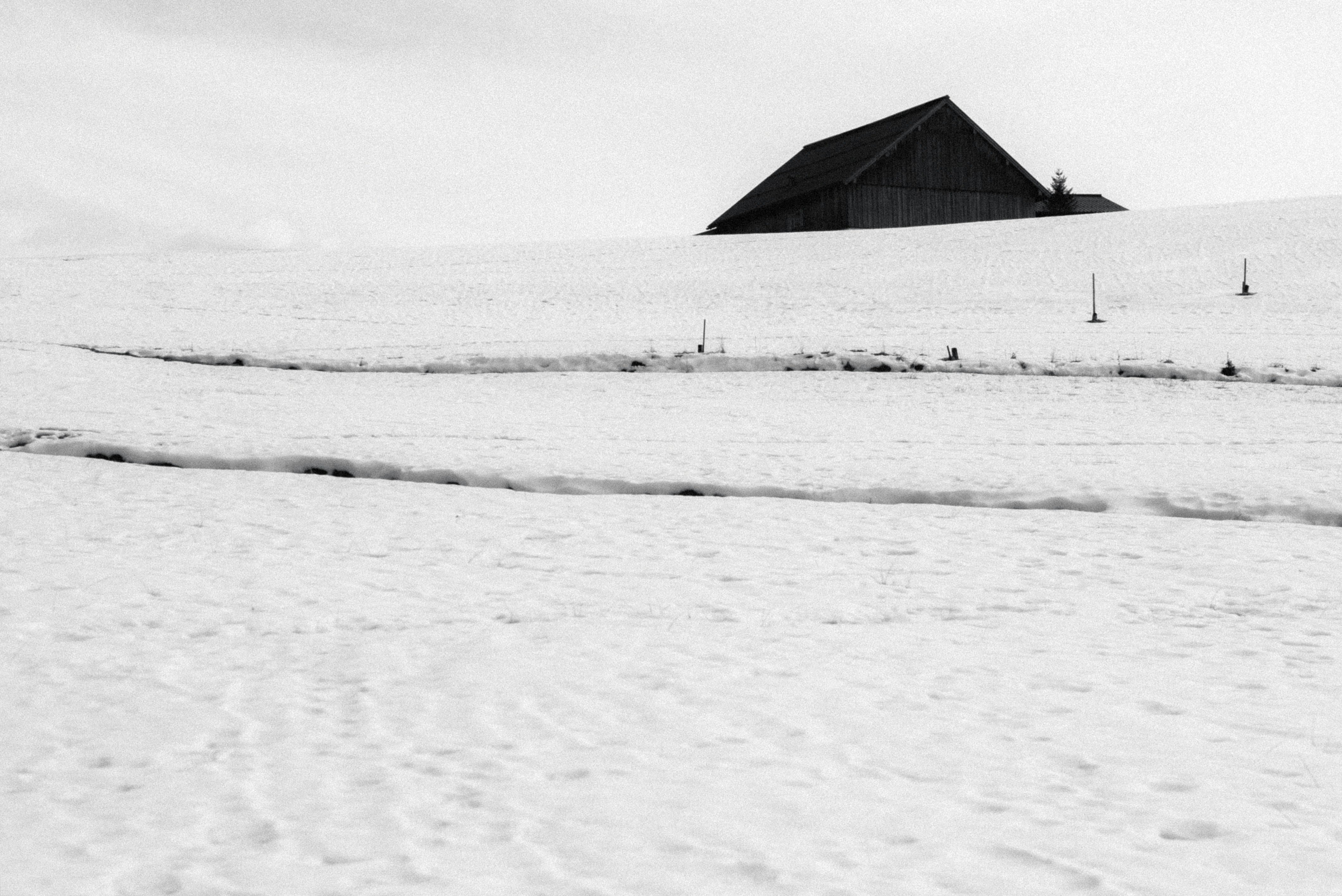 Snowbound Barn on a Quiet Horizon