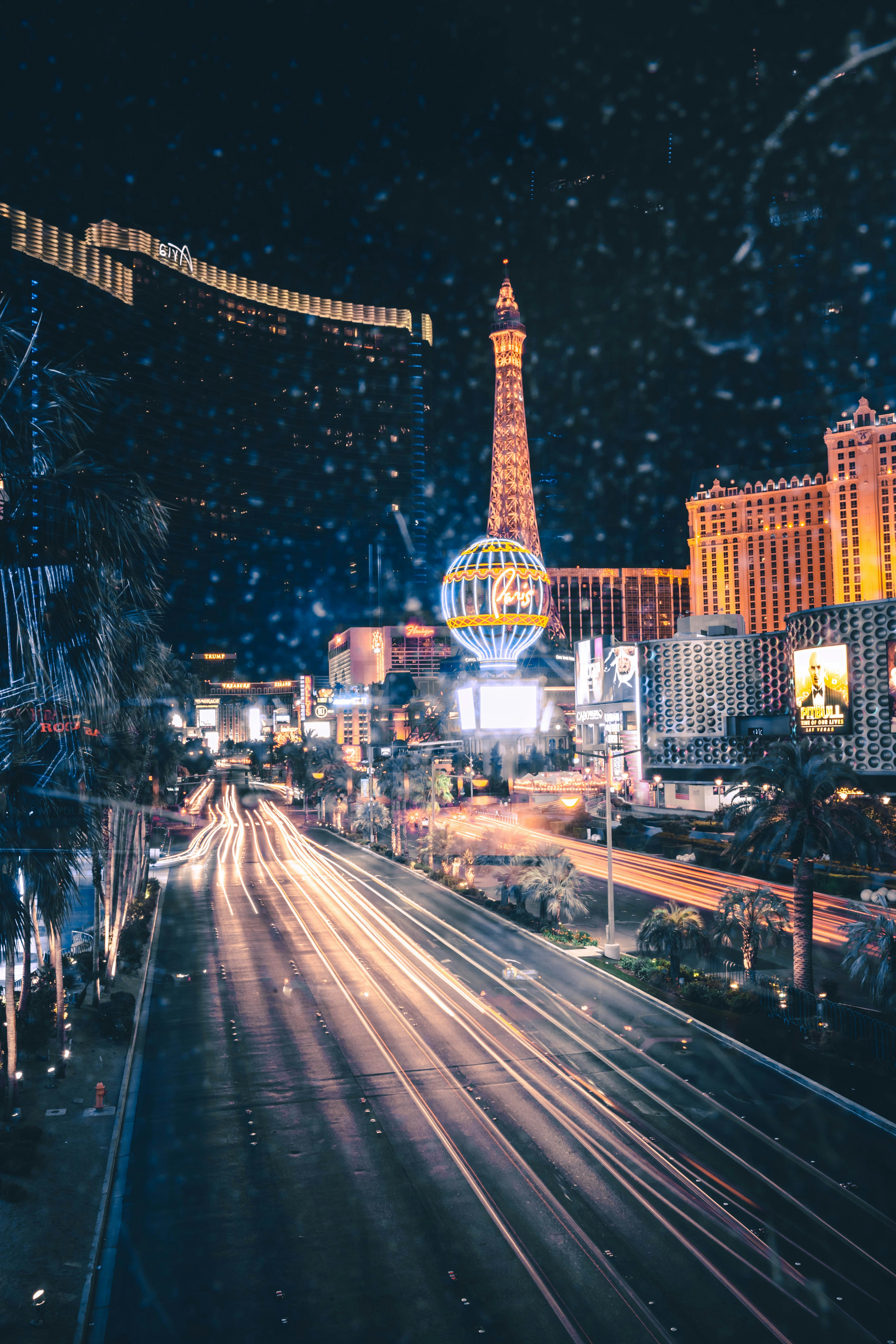 Neon Arcadia: Snowfall Over a Velvet Boulevard
