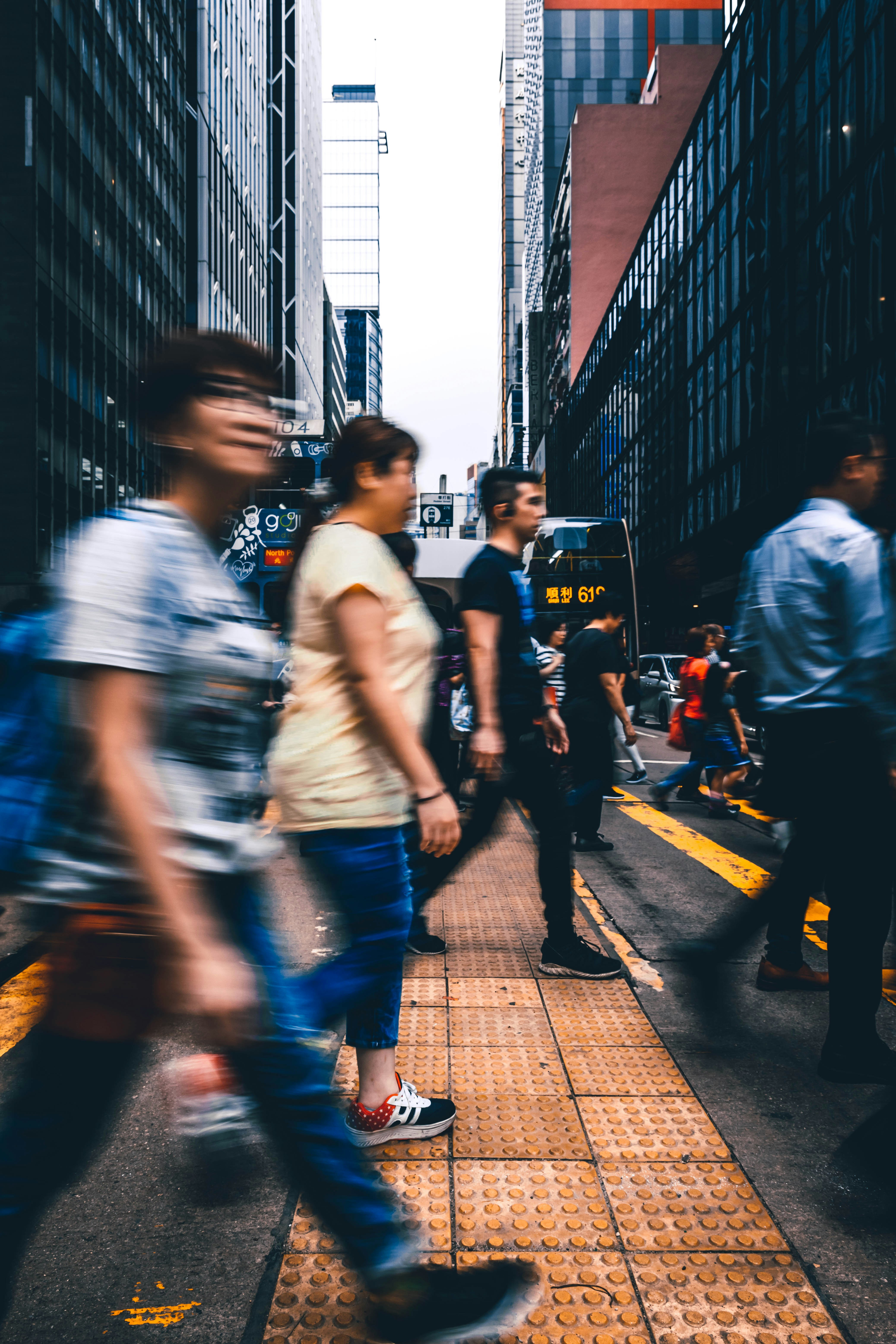 Urban Crossing: Feet, Faces, and Fast Motion
