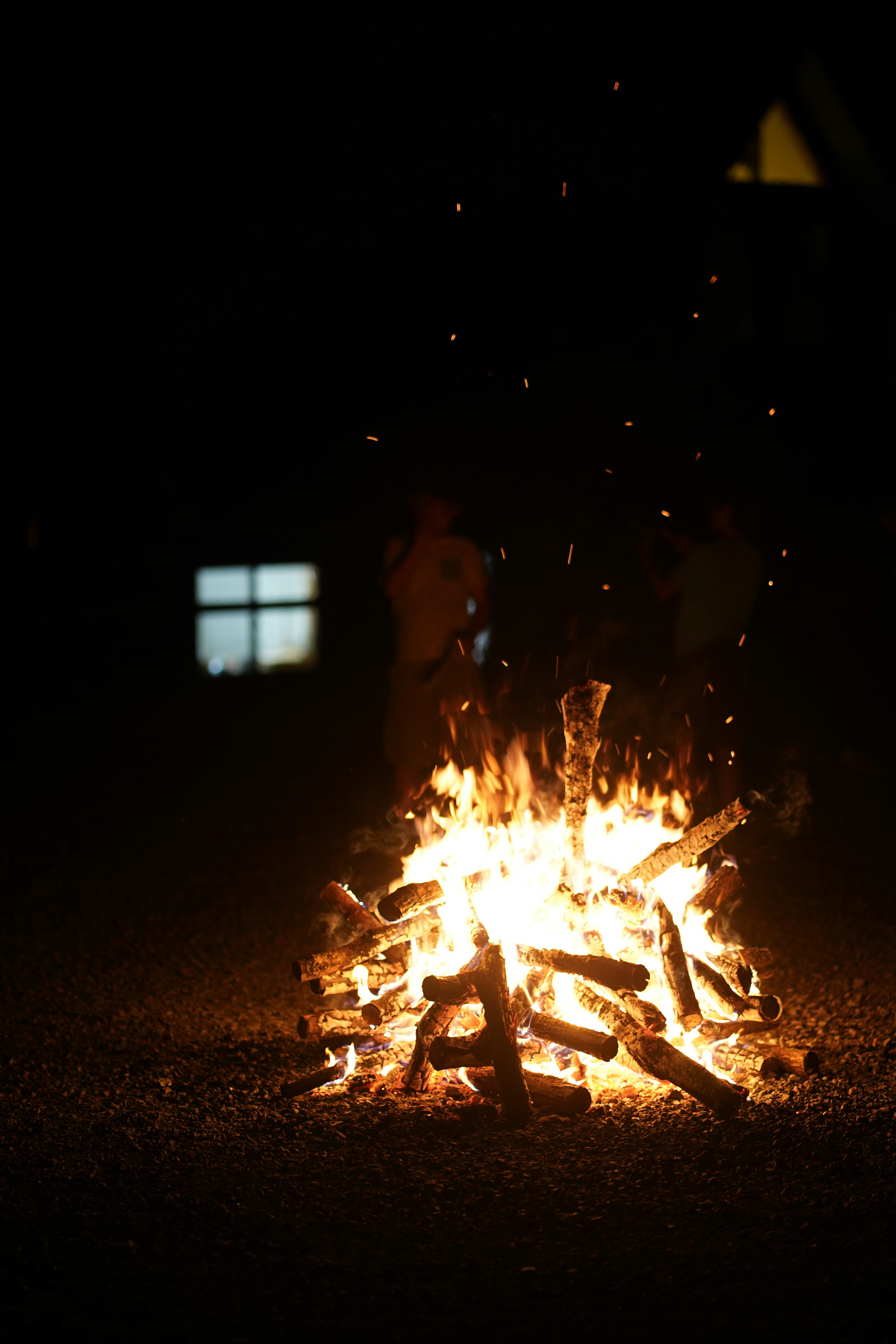 Midnight Campfire: Warmth and Sparks in the Dark