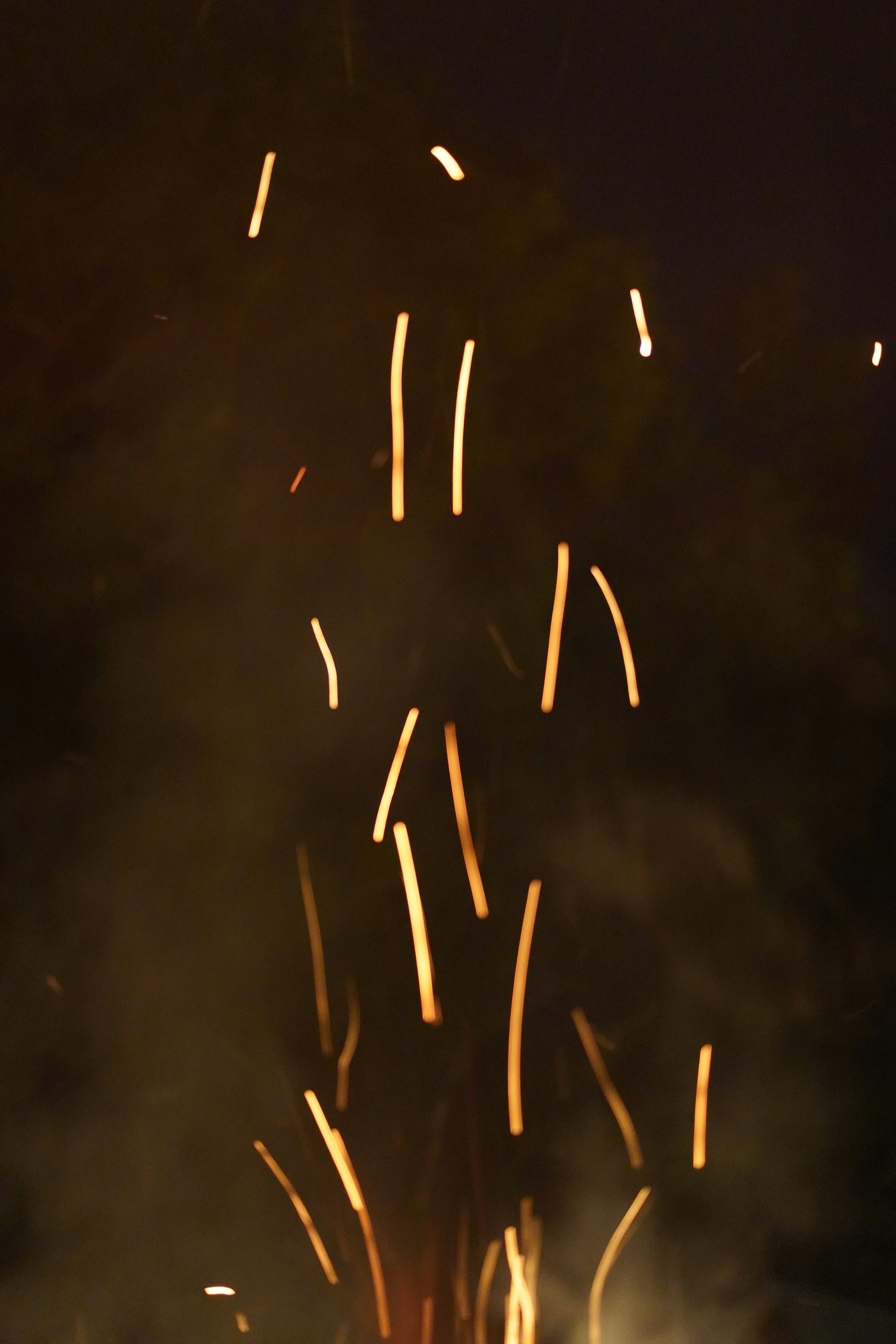 Fiery Sparks Ascend in Velvet Night