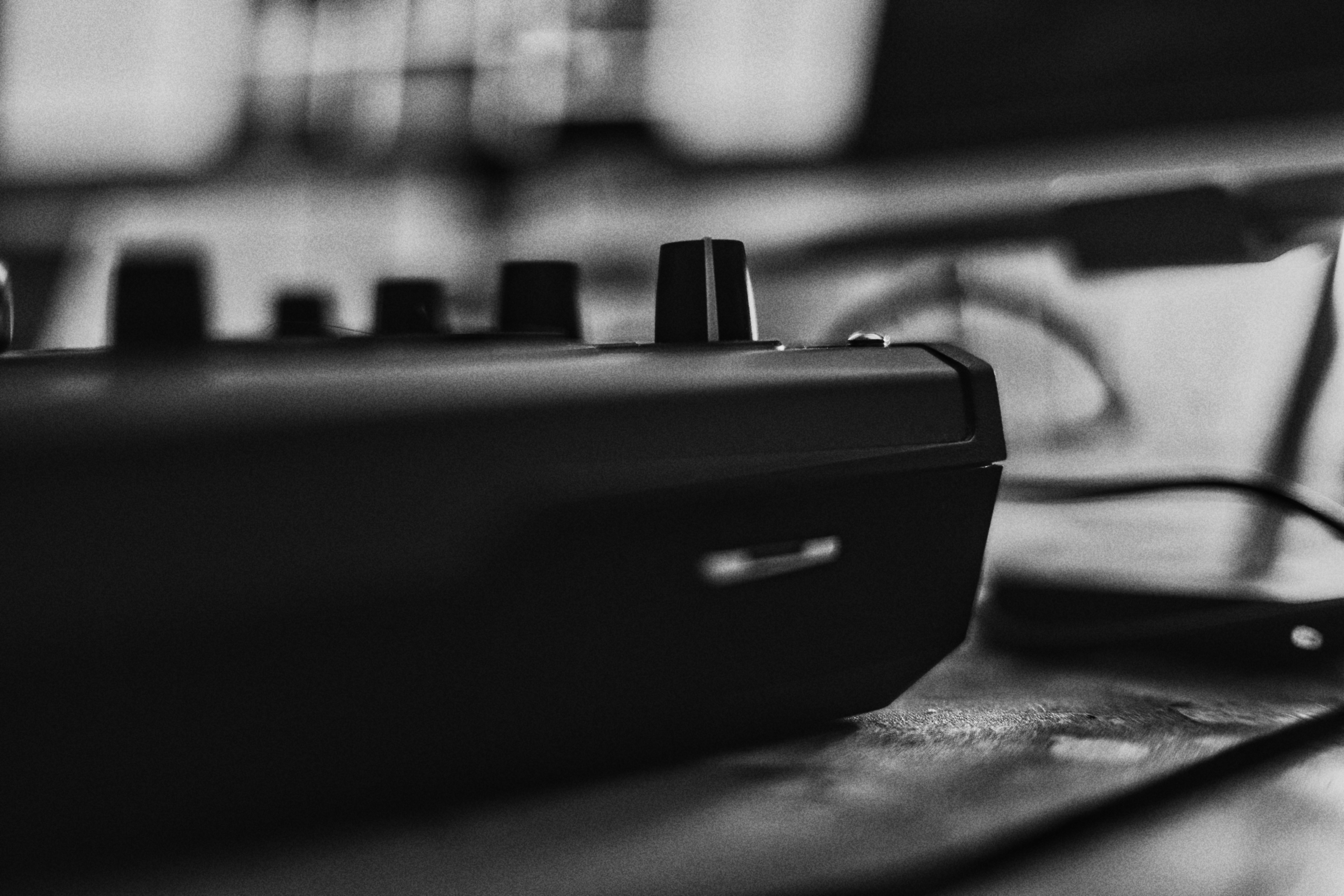 Low-Noise Keyboard Silence: A Close-Up of a Vintage Desk Setup