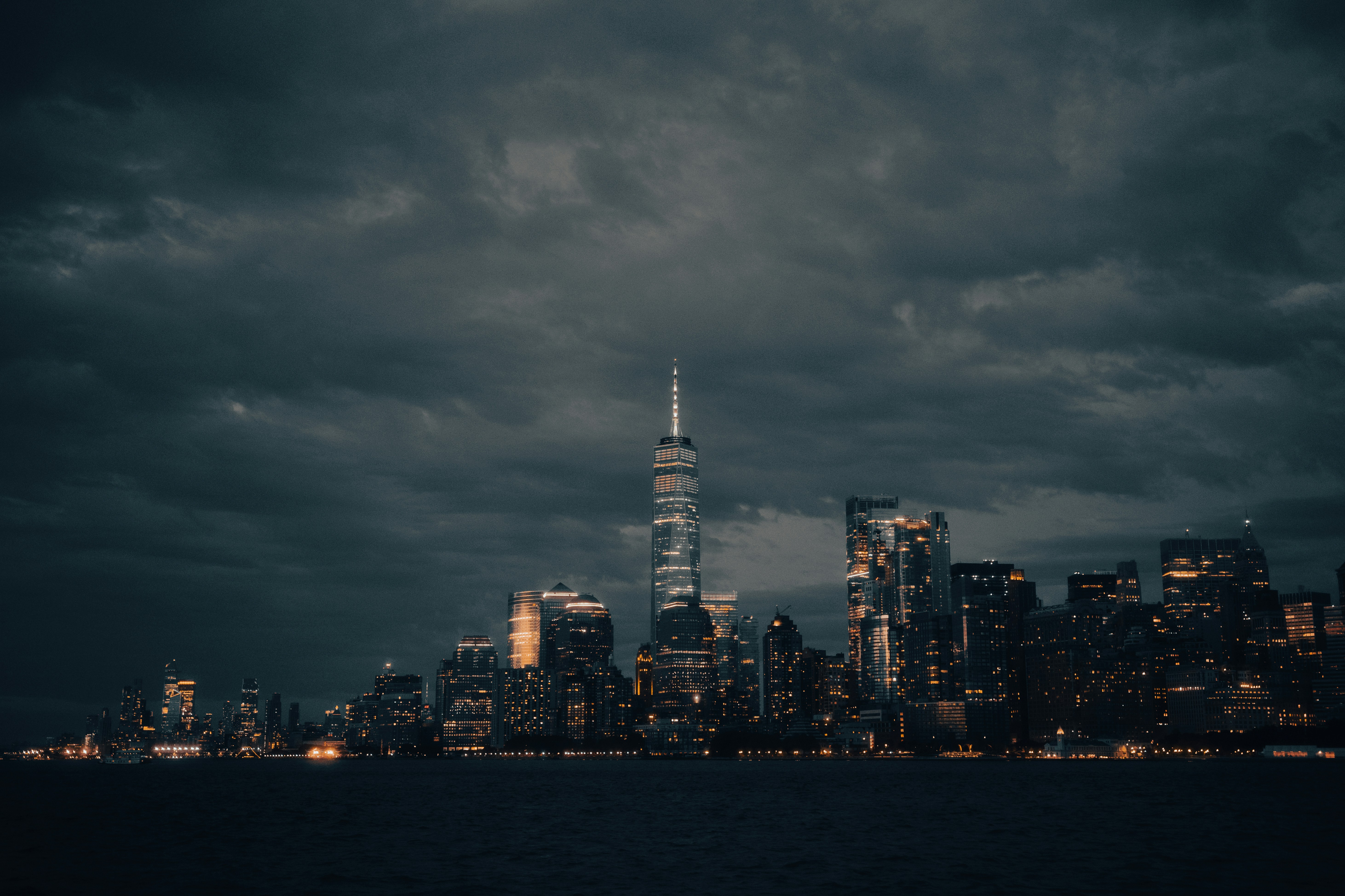 Silhouette of a City Crowned by Night Sky