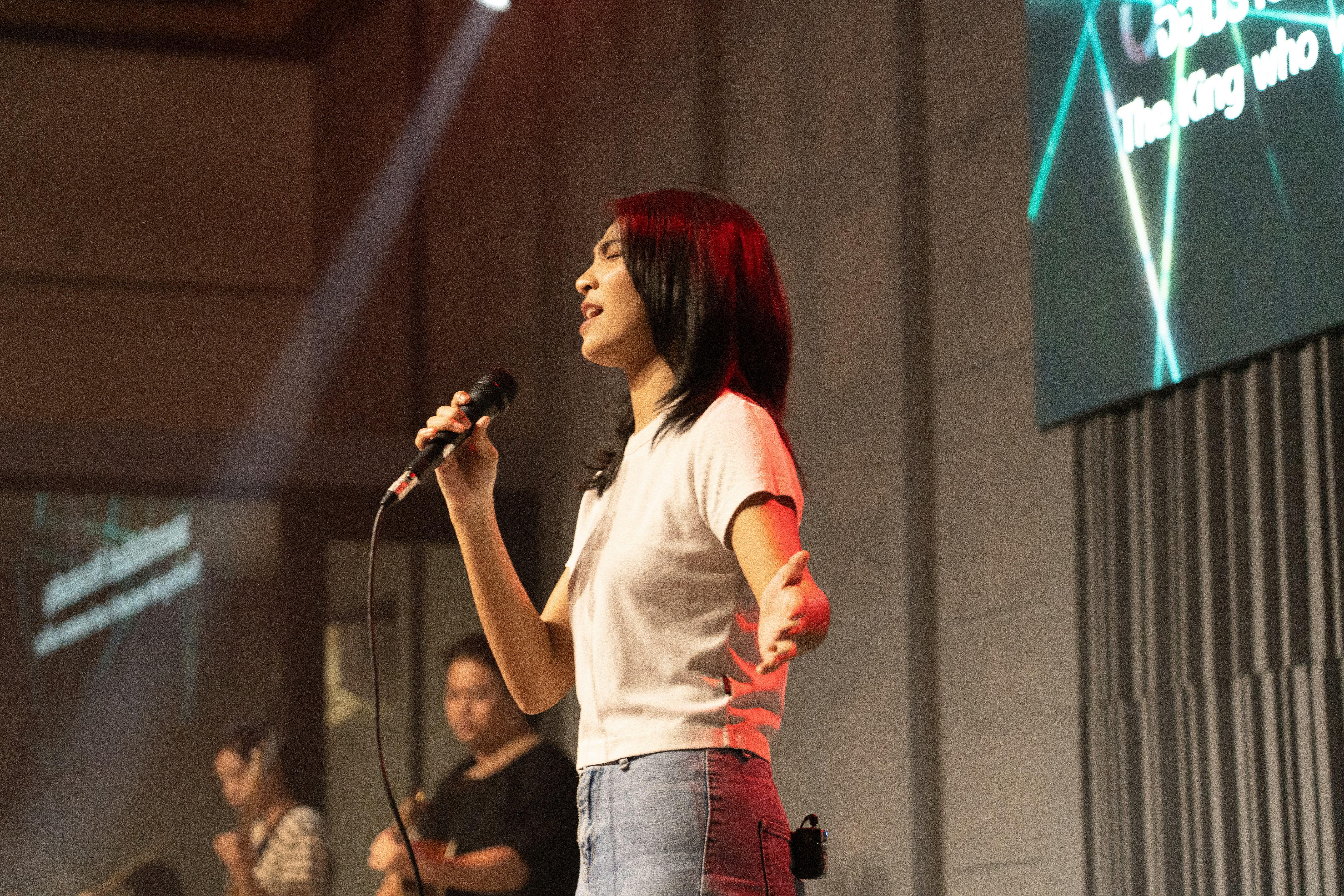 Spotlight Serenade: A Vocalist Understage Glow