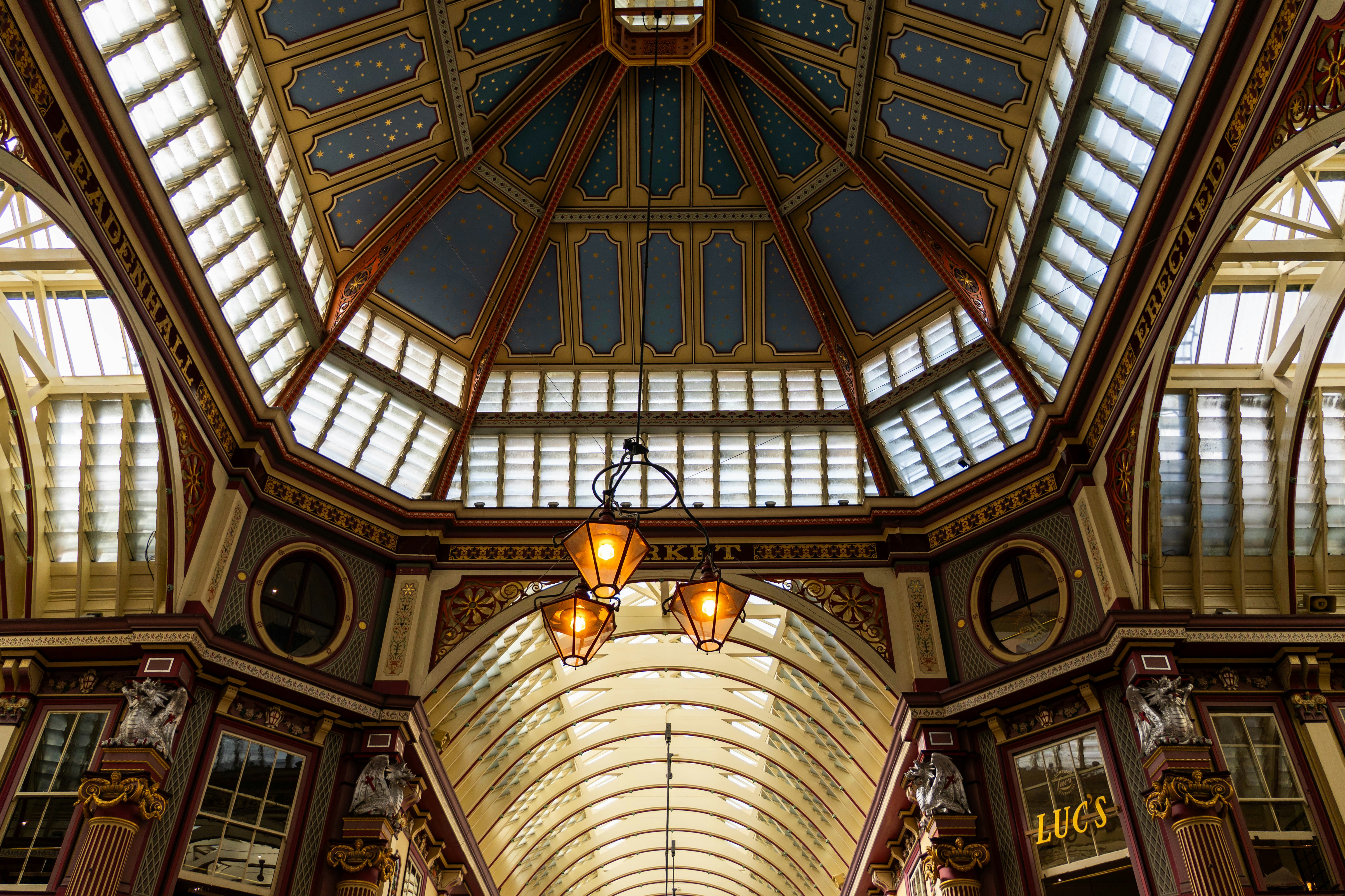 Galeries of Light: An Ornate Central Vault Elevates a Grand Indoor Atrium