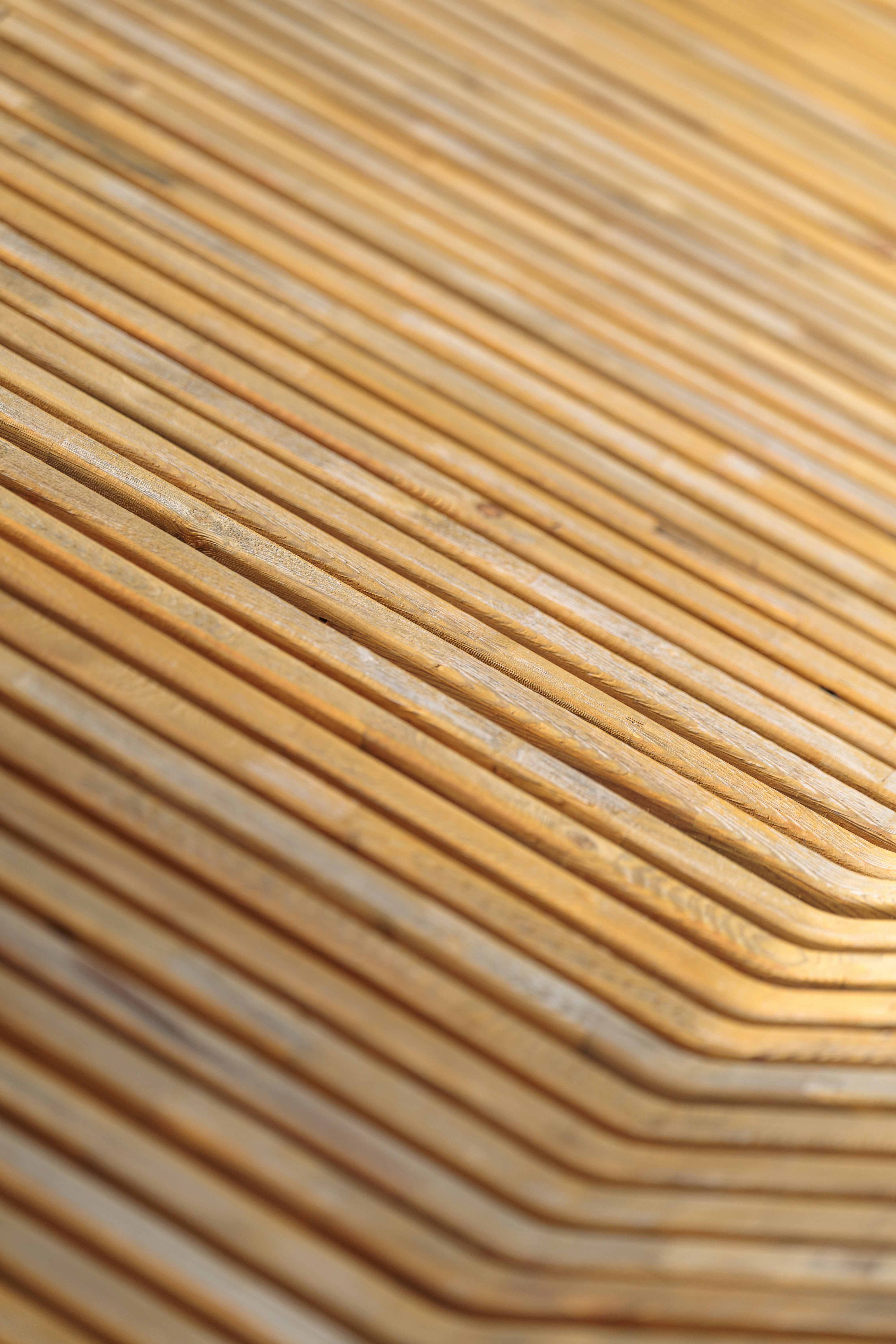 Woven Light: Golden Ridges of Rattan