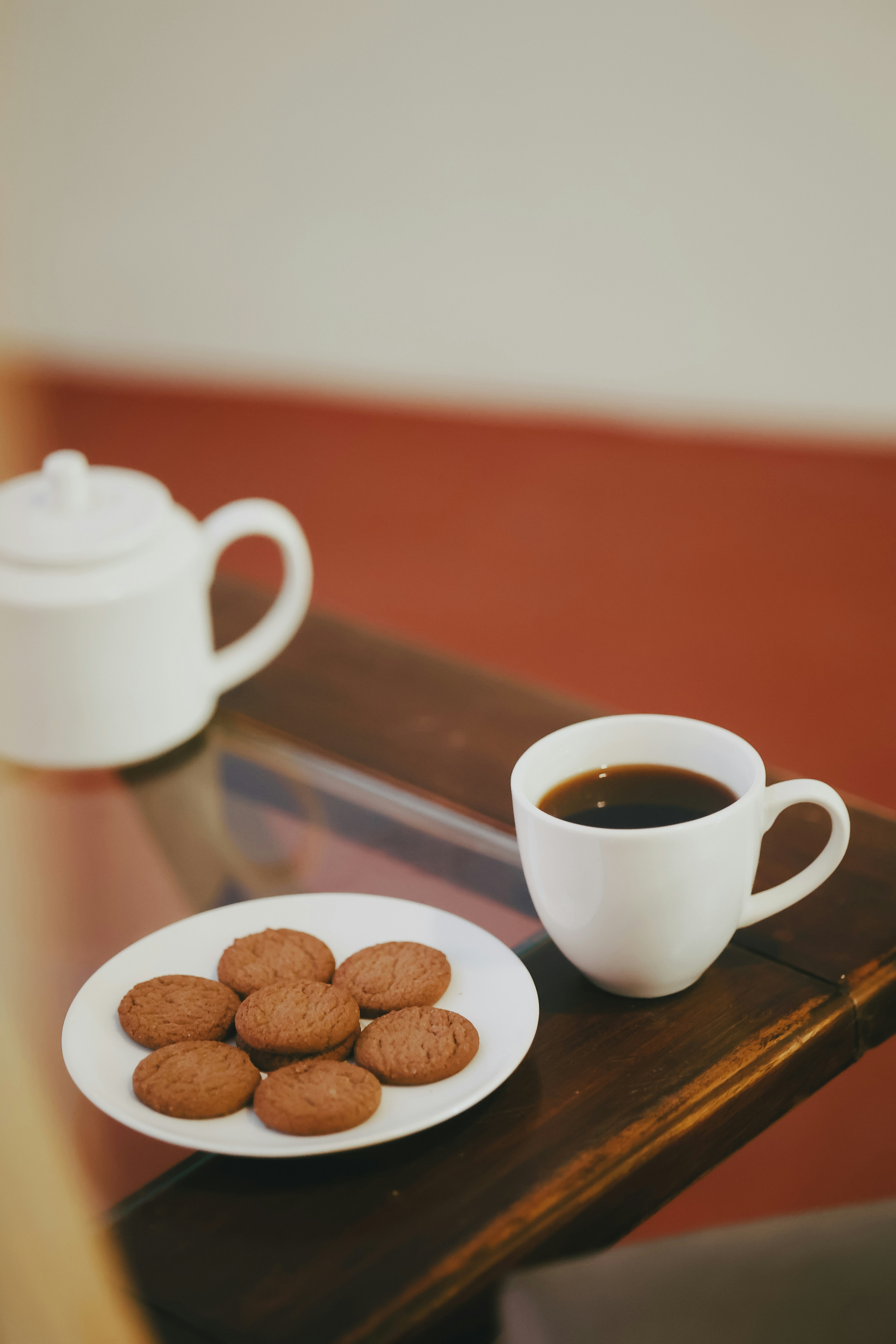 Quiet Moments: Coffee and Cookies on a Wooden Table
