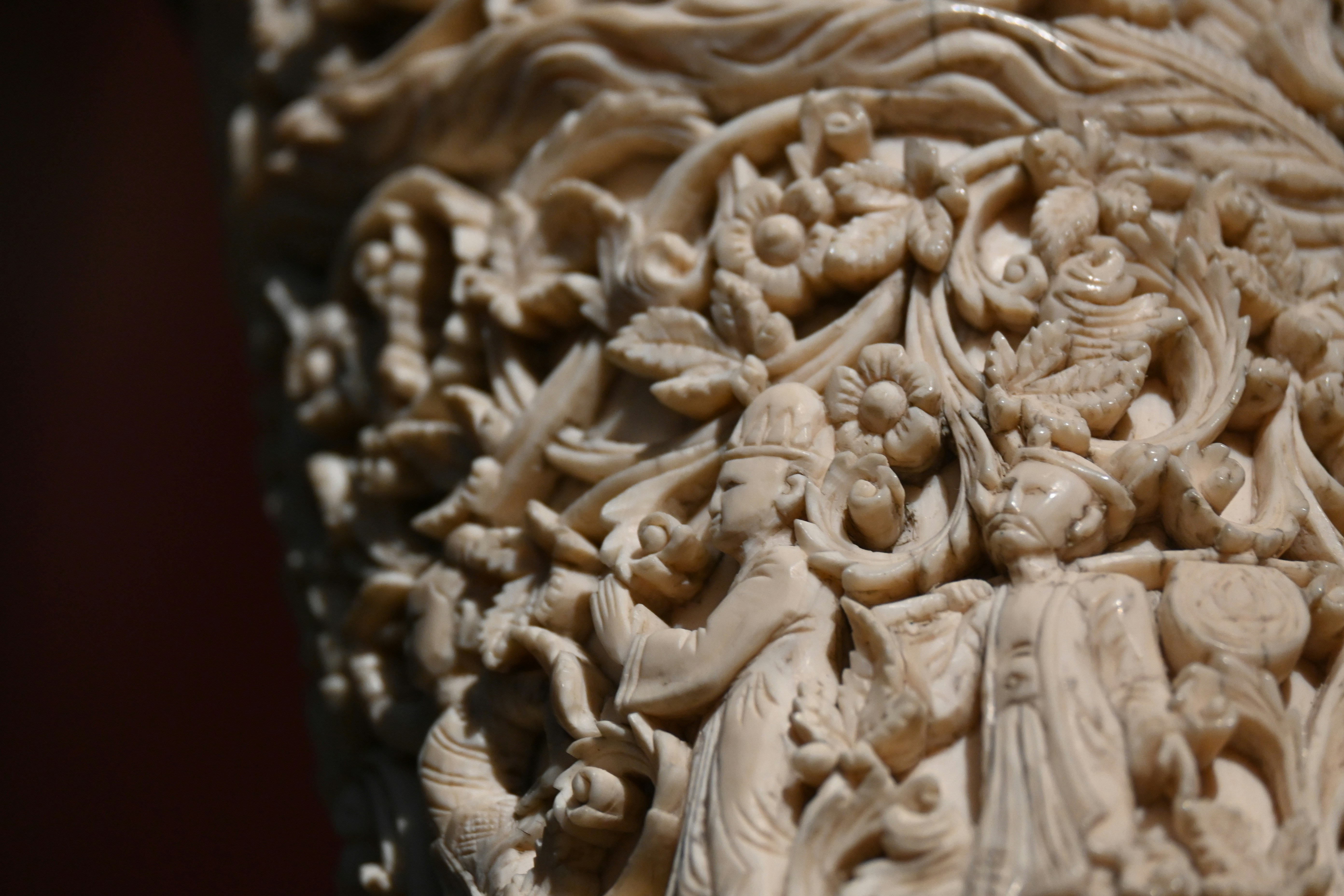 Carved Narrative in Warm Relief: A Moment in the Wooden Tableau