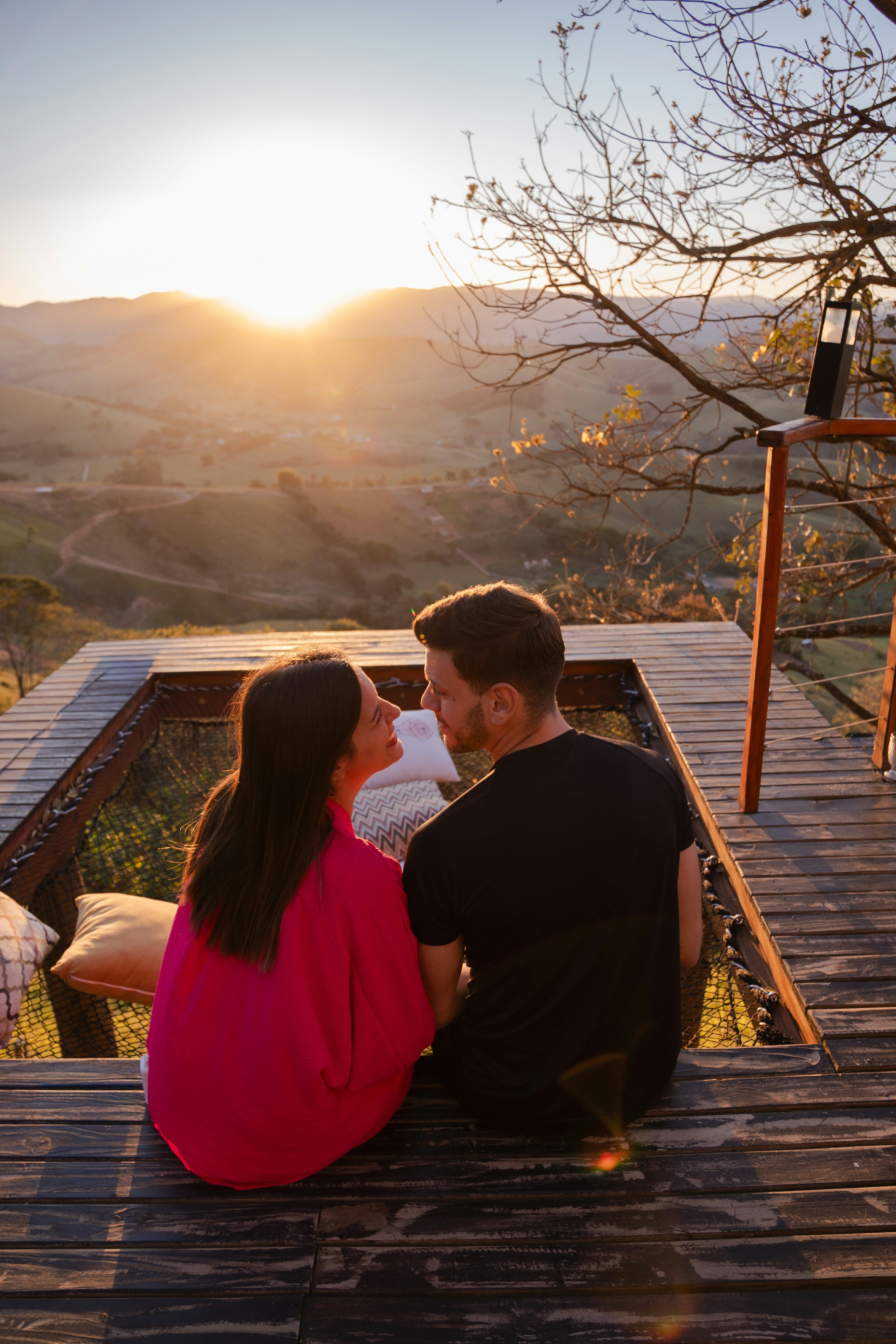 Sunset Balcony Embrace