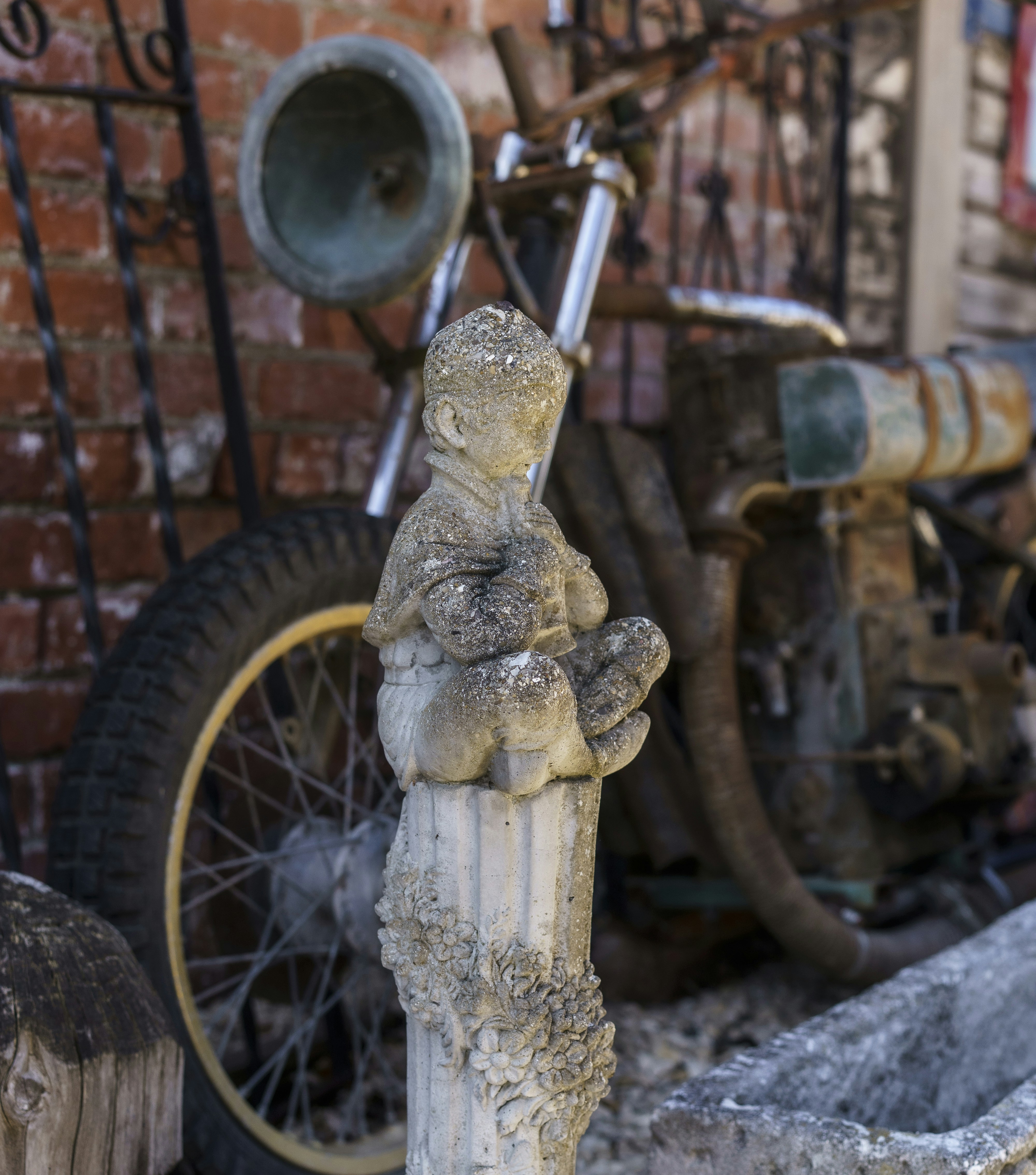 Stone Keeper in a Rusty Corner