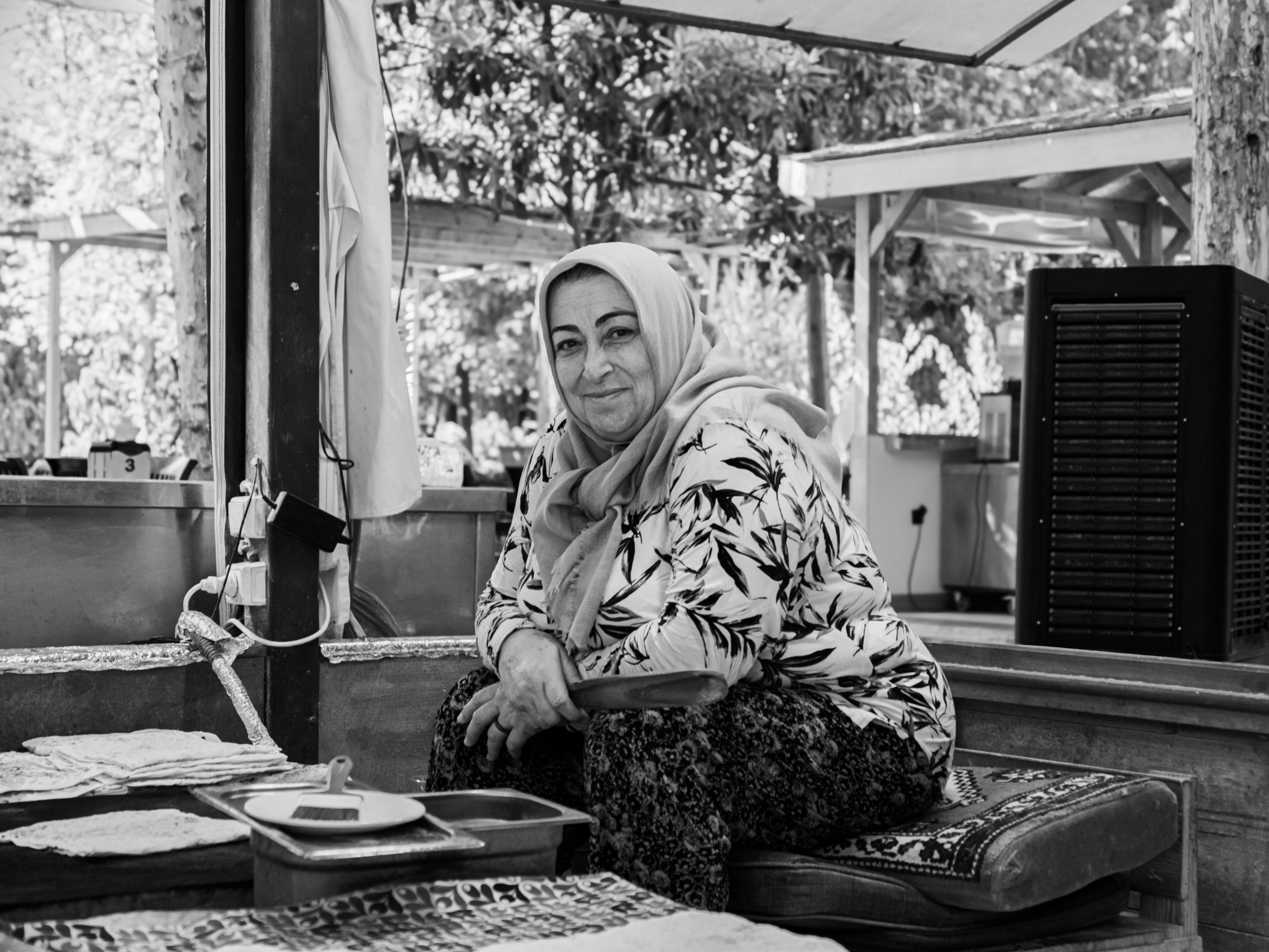 Calm Evening at the Outdoor Kitchen with a Hijab-Clad Gracious Host