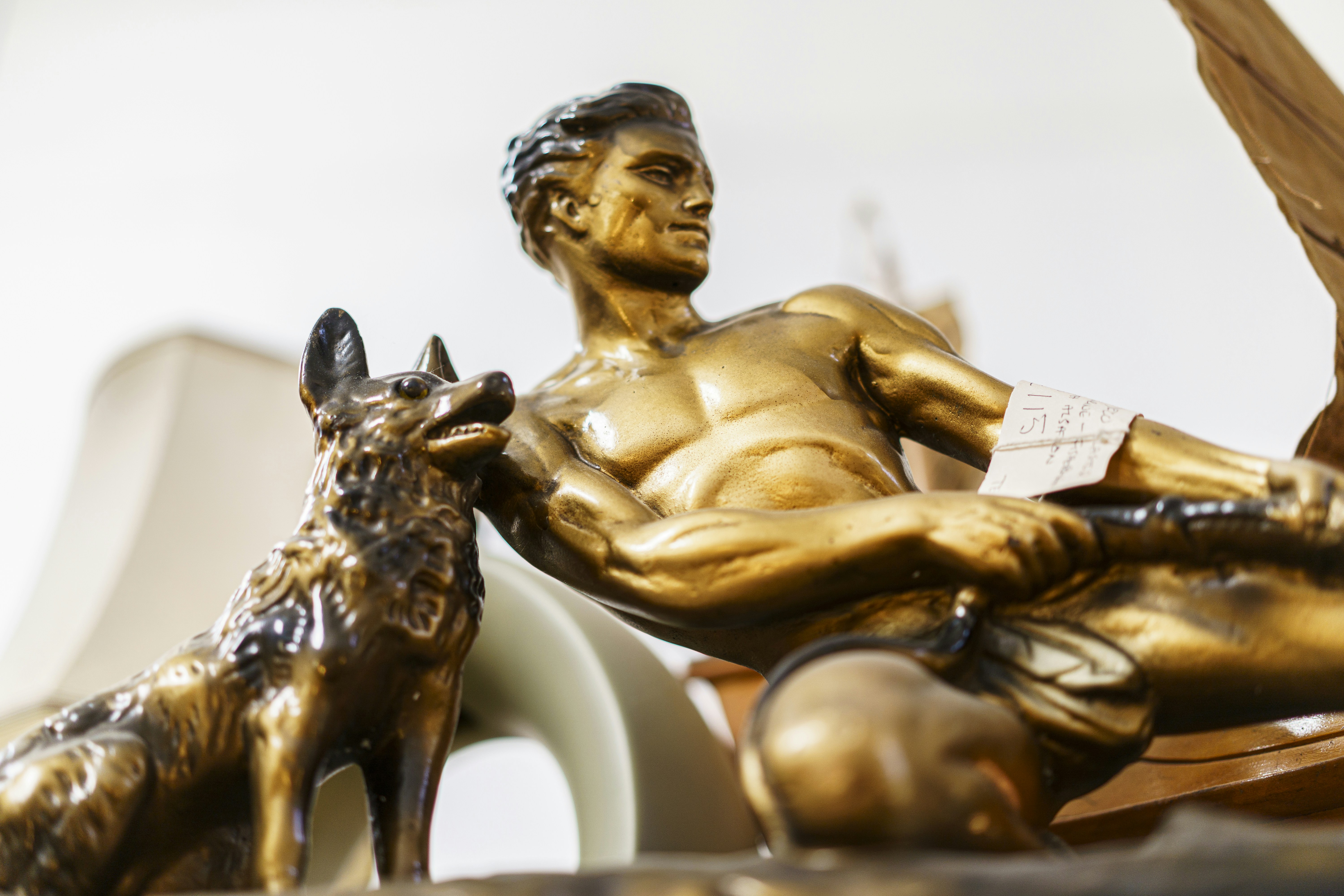 Bronze Warrior and Hound: A Quiet Diorama of Motion