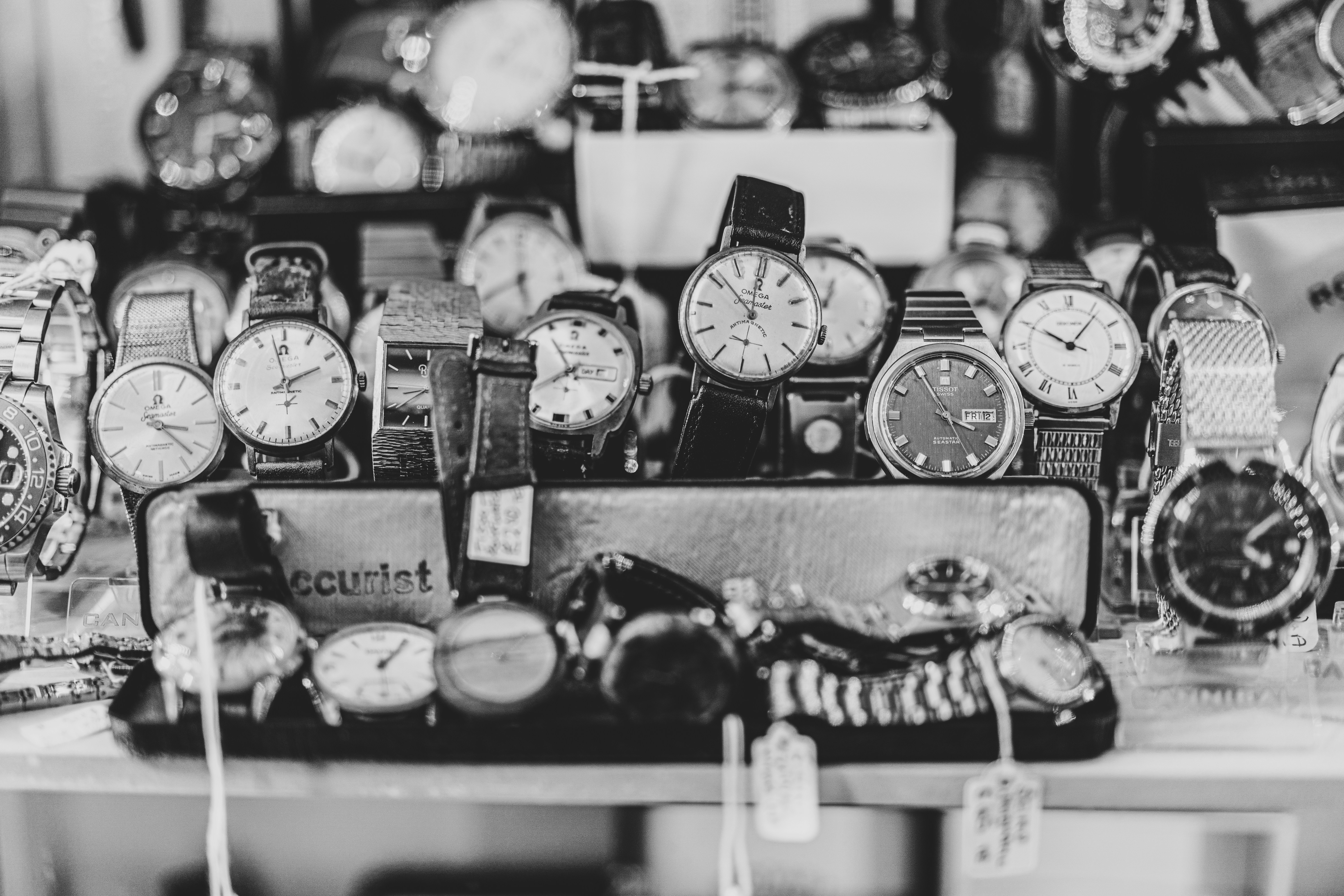 Chronicle of Time: A Dense Display of Wristwatches