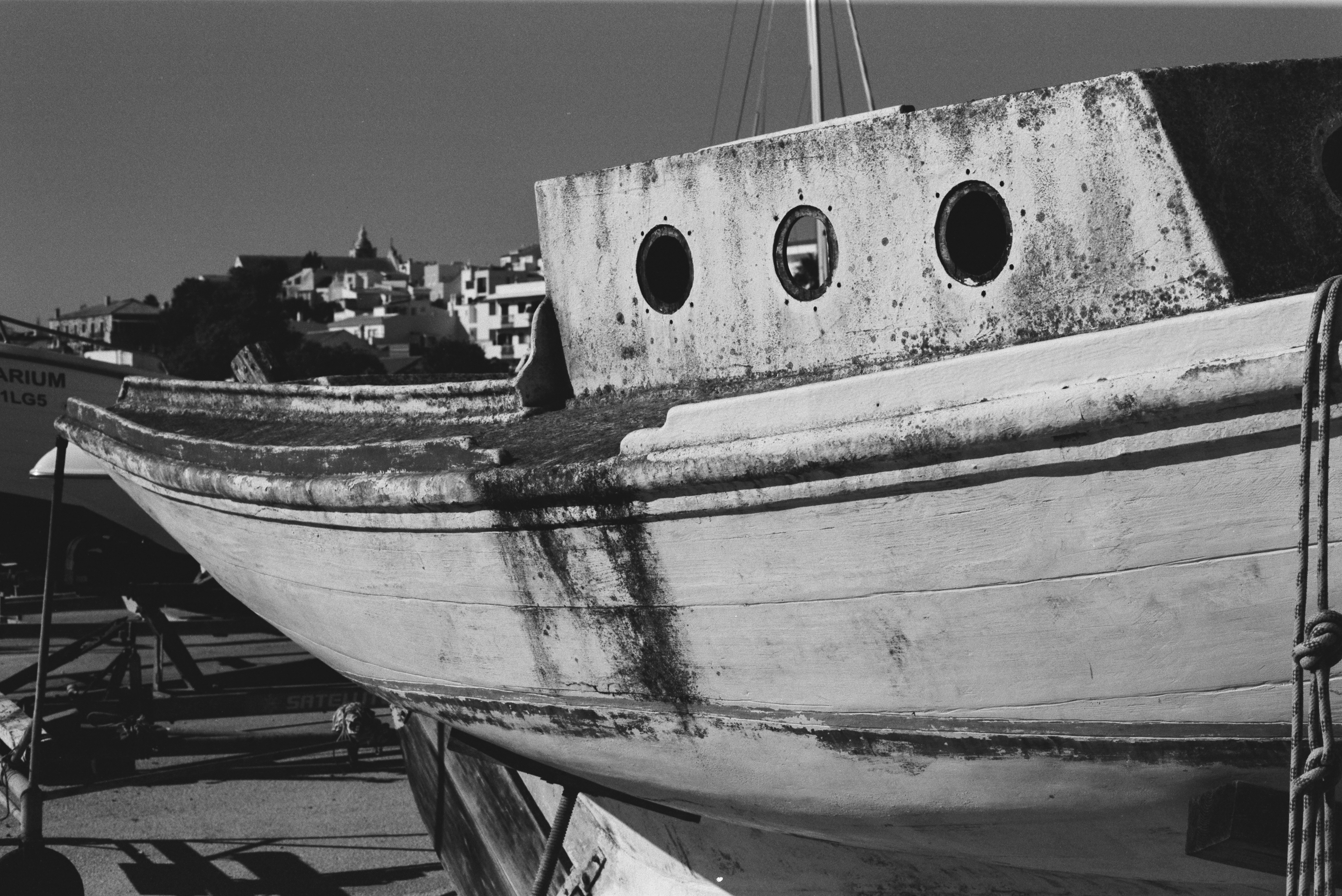 Docked Vessel in Weathered Light