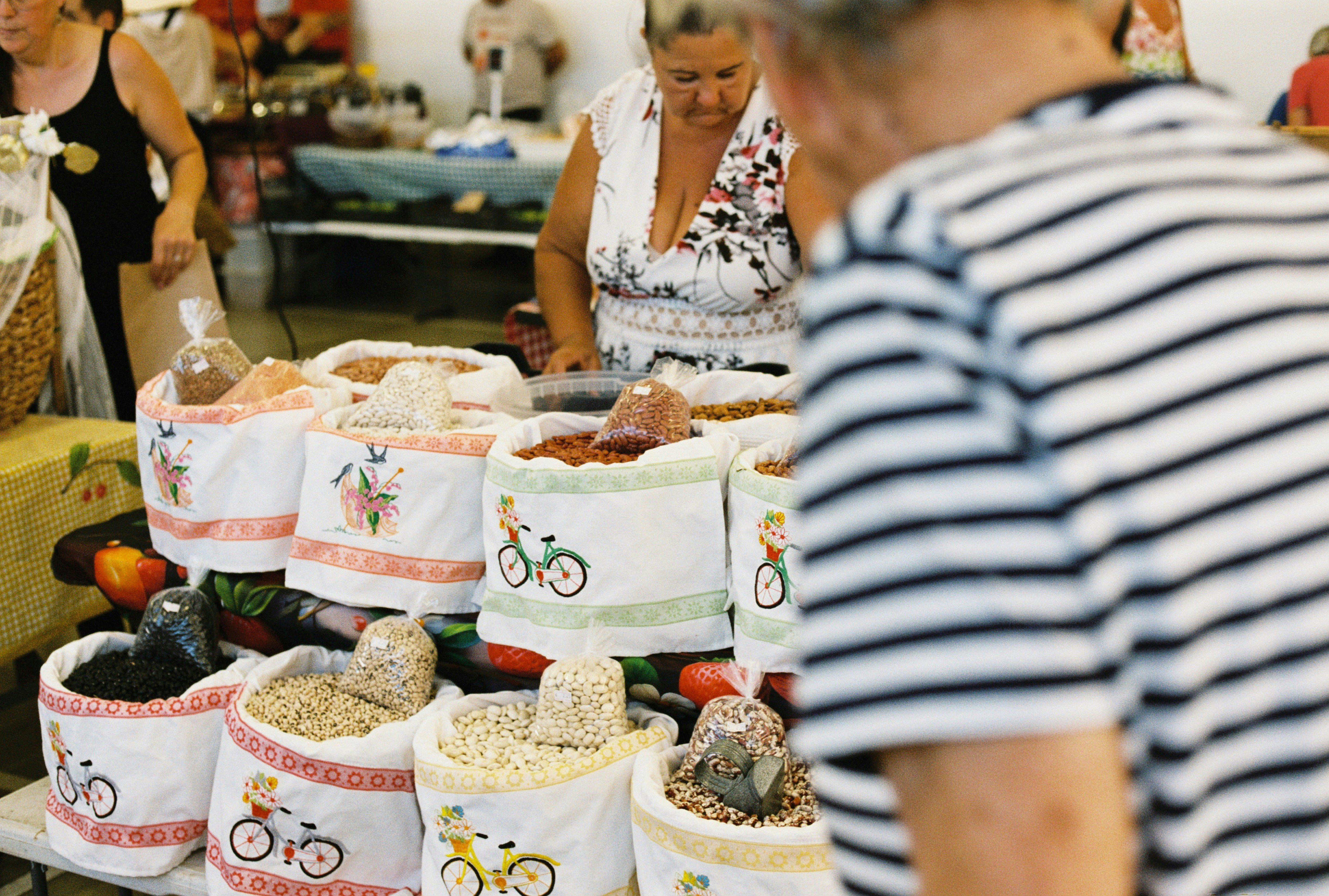 Market Palette: Beans and Baskets at Dawn
