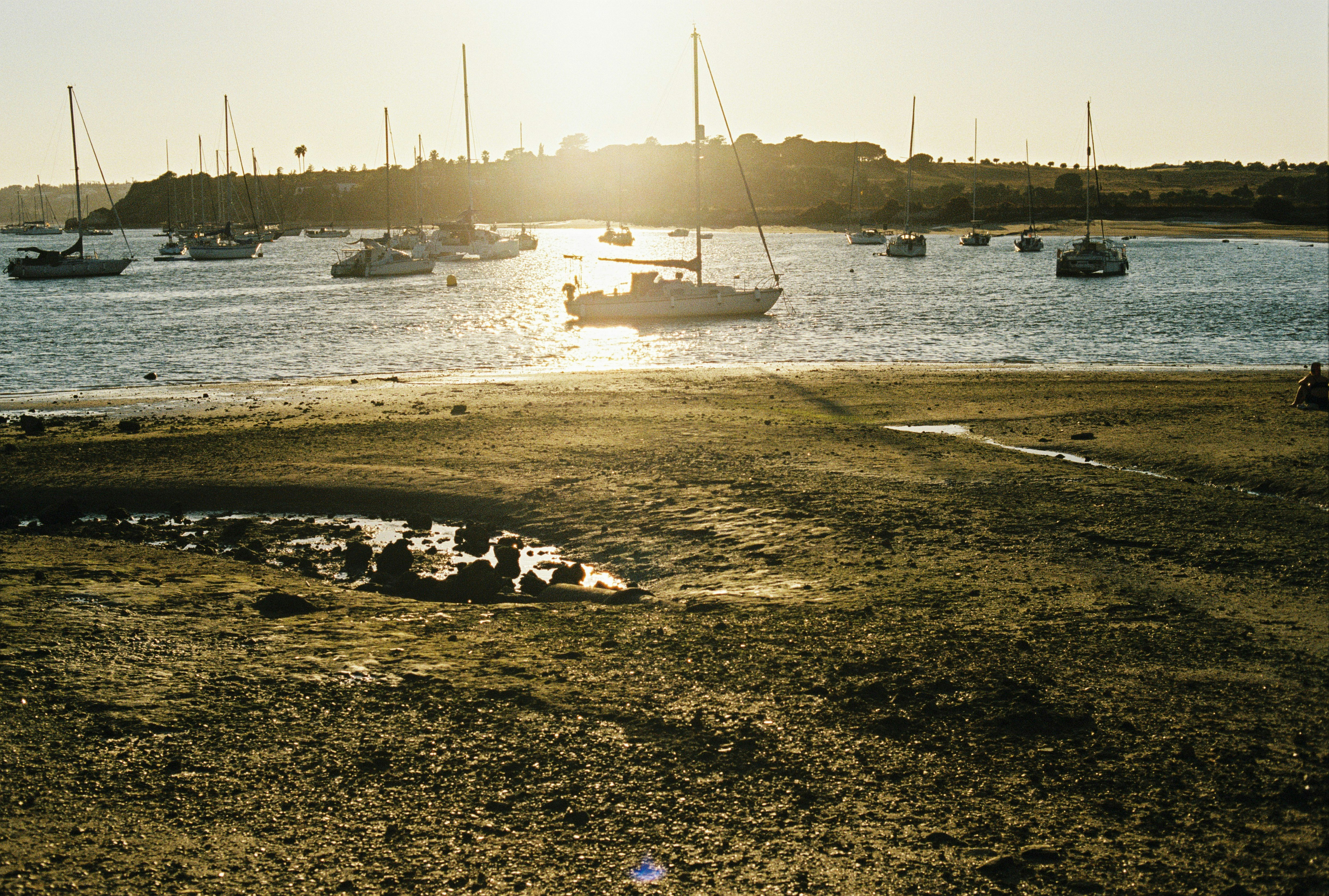 Harbor Dusk: Boats at Rest as the Tide Recedes