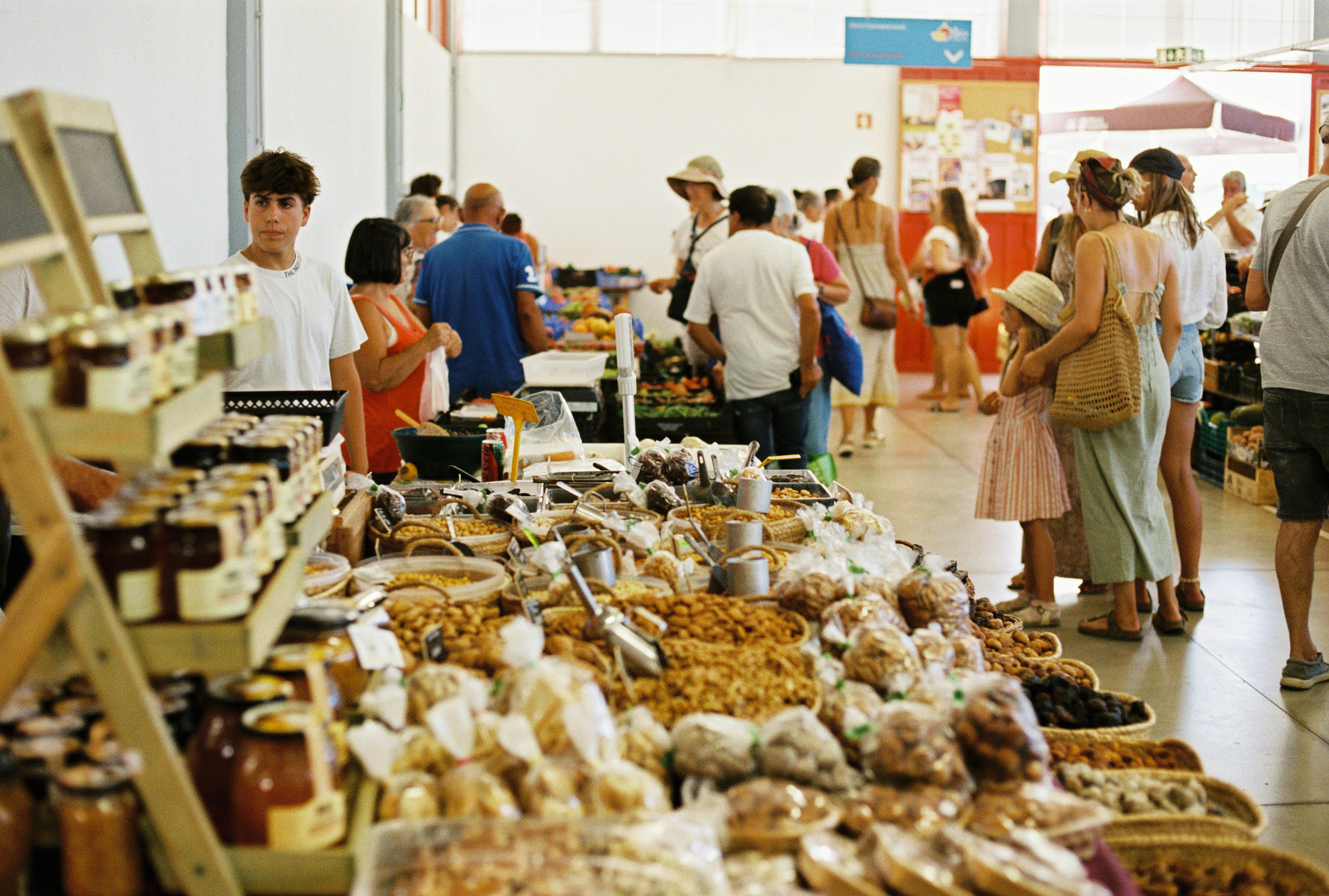 Market Stalls in Focus: A Bustling Food Bazaar