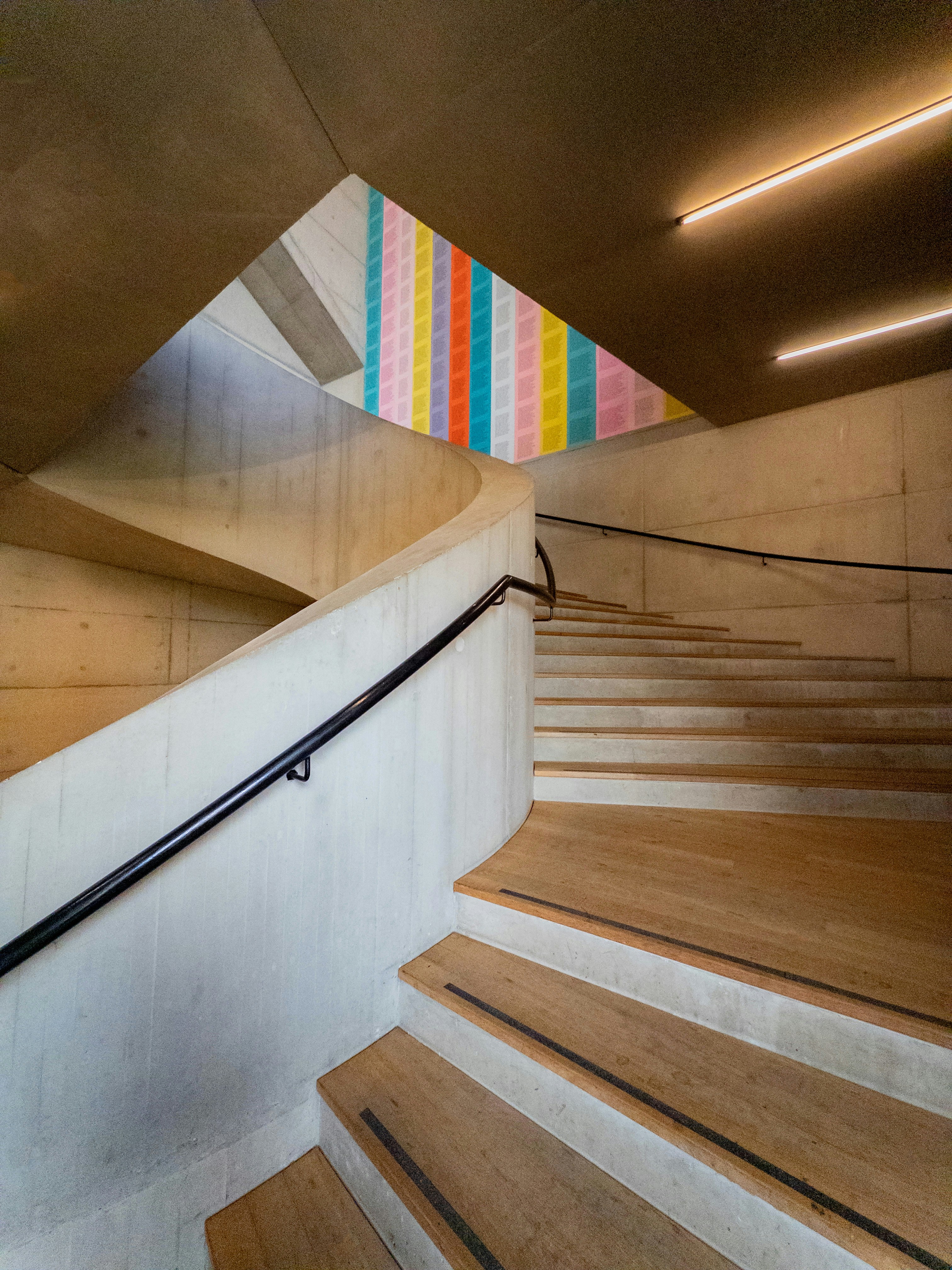 Colorful Cut through Concrete: A Staircase in Motion