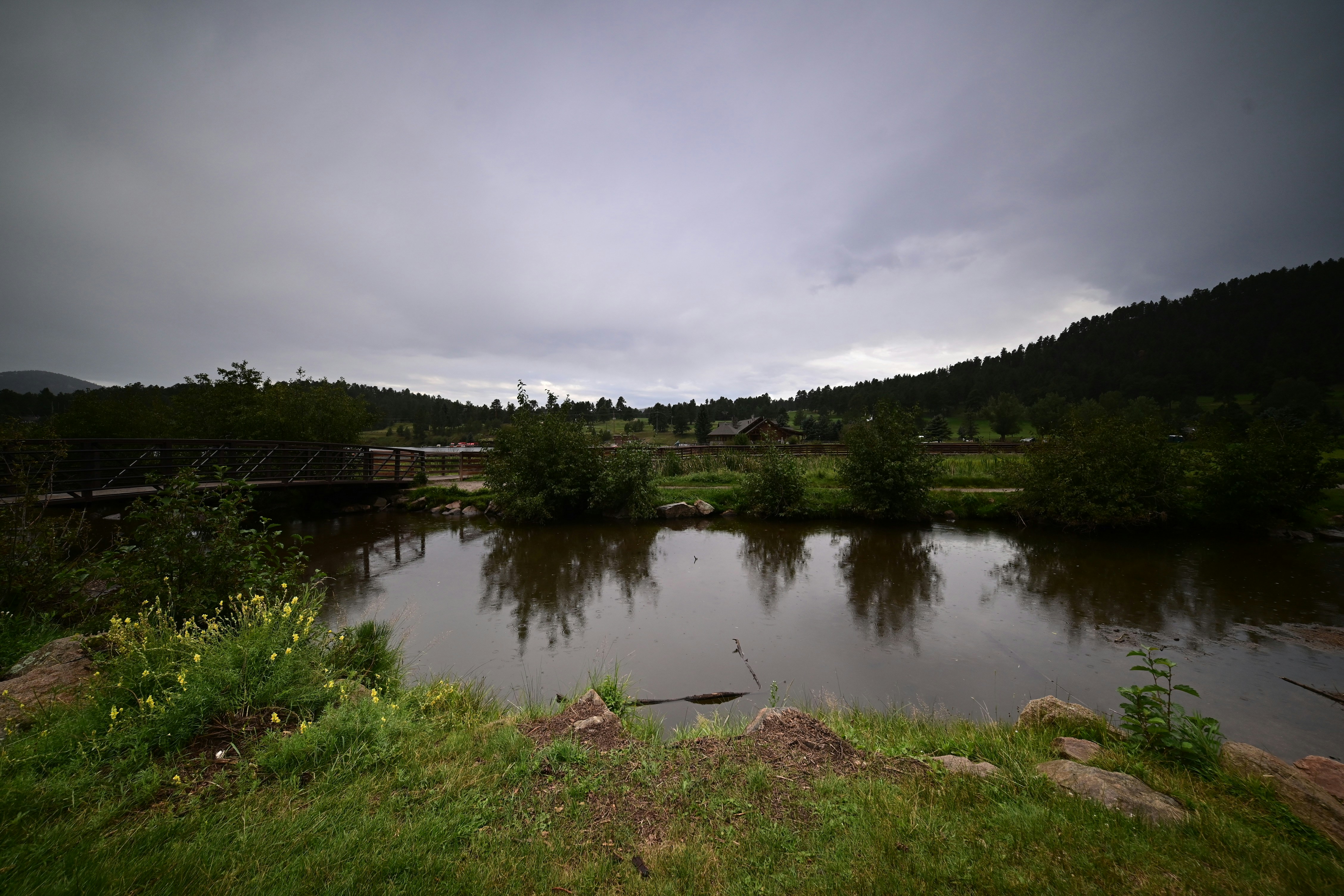 Calm River Bend Under Overcast Skies