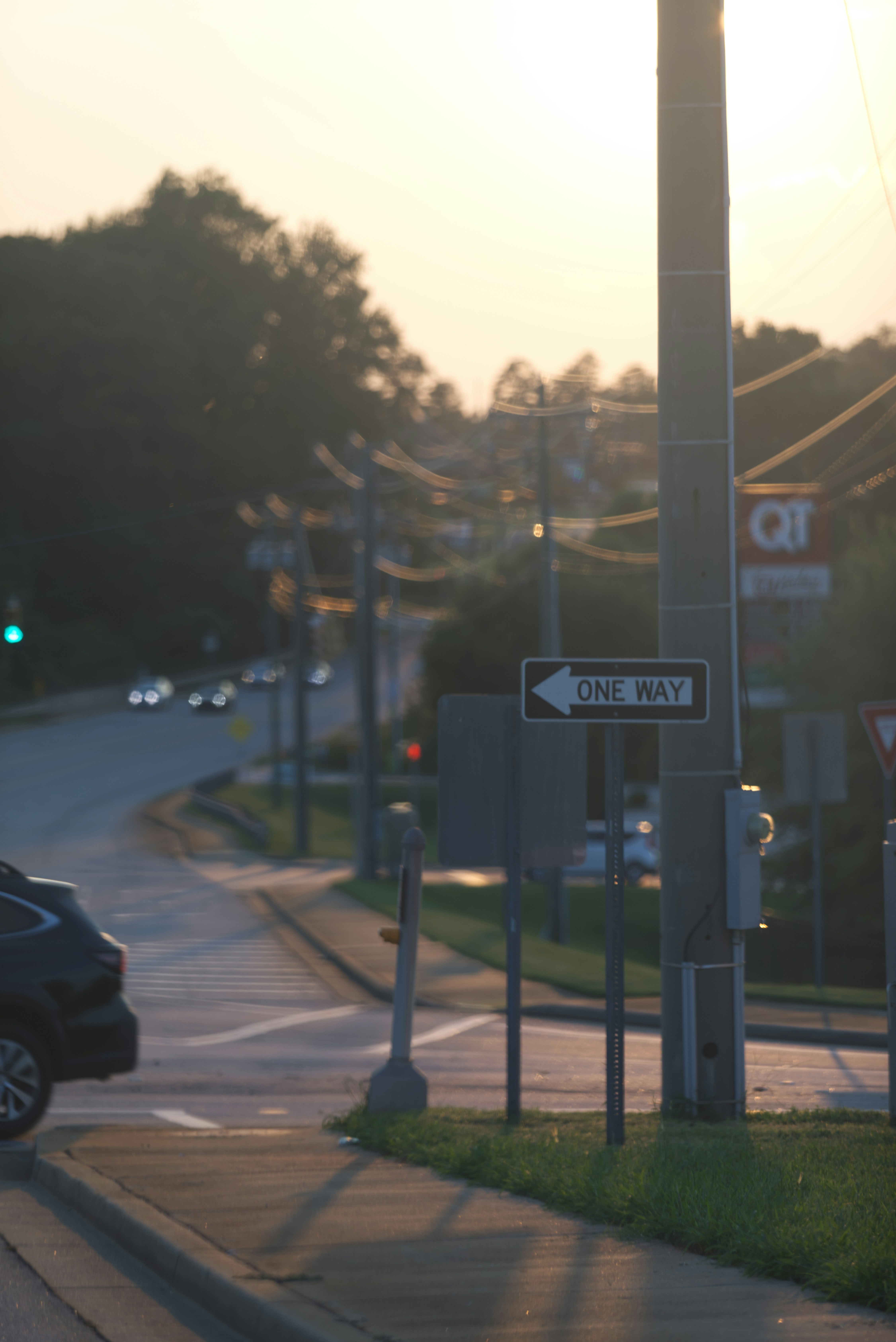 Sunset Street: The One-Way Sign and Quiet Horizon