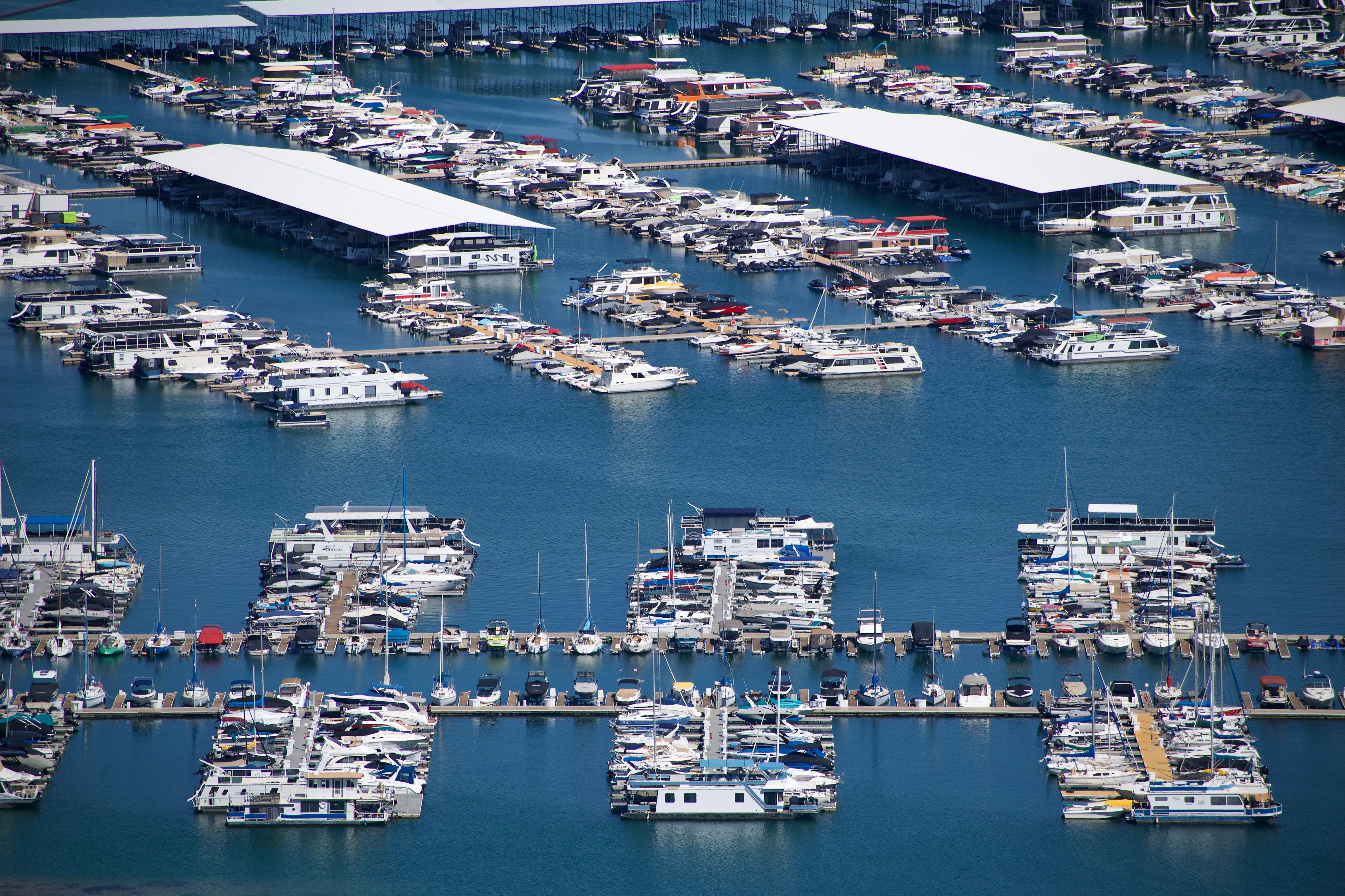 Aerial Tangle of Boats: Sea of Hulls and Docks