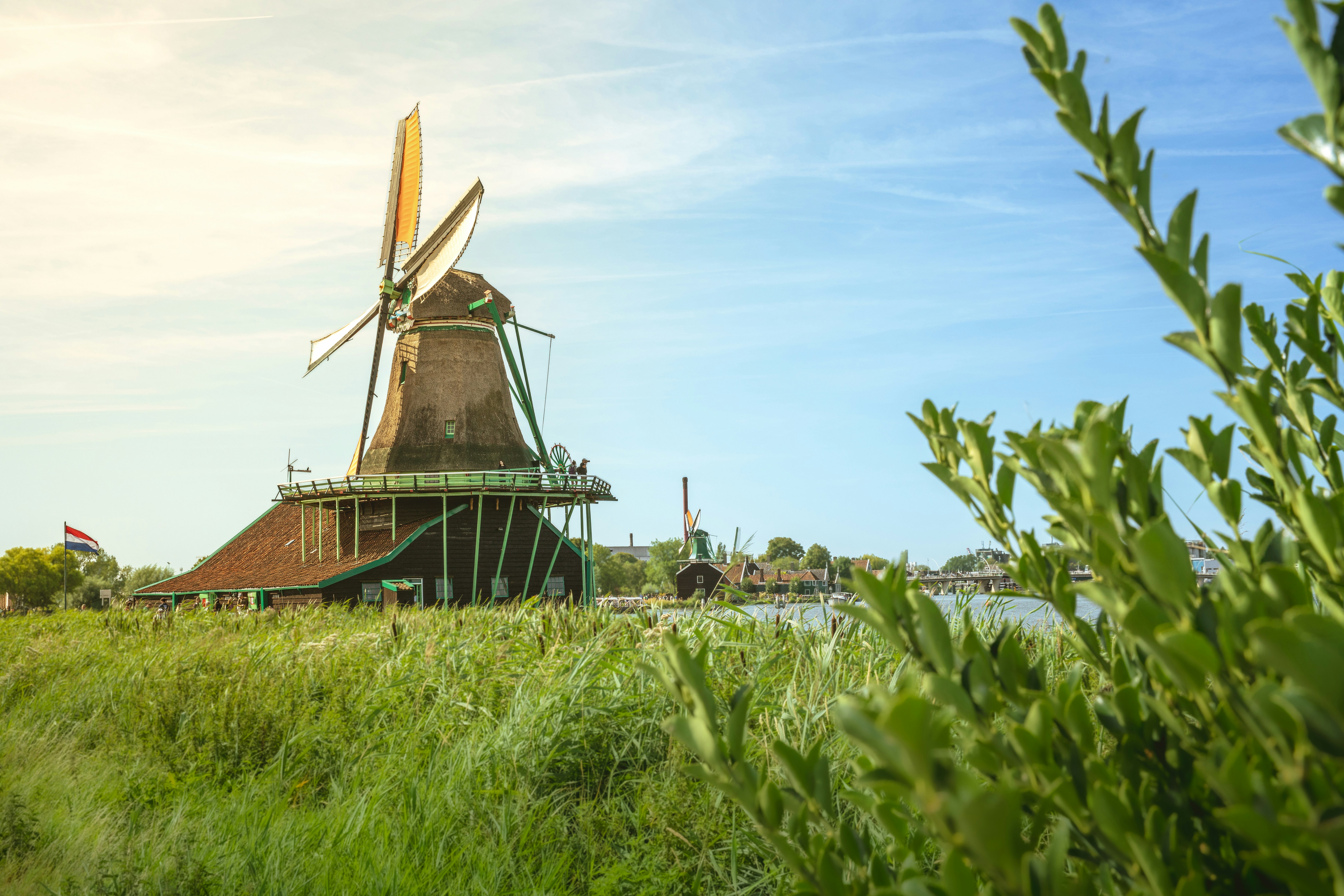 Windmill on the Dunes: A Quiet Dutch Riverbank Moment